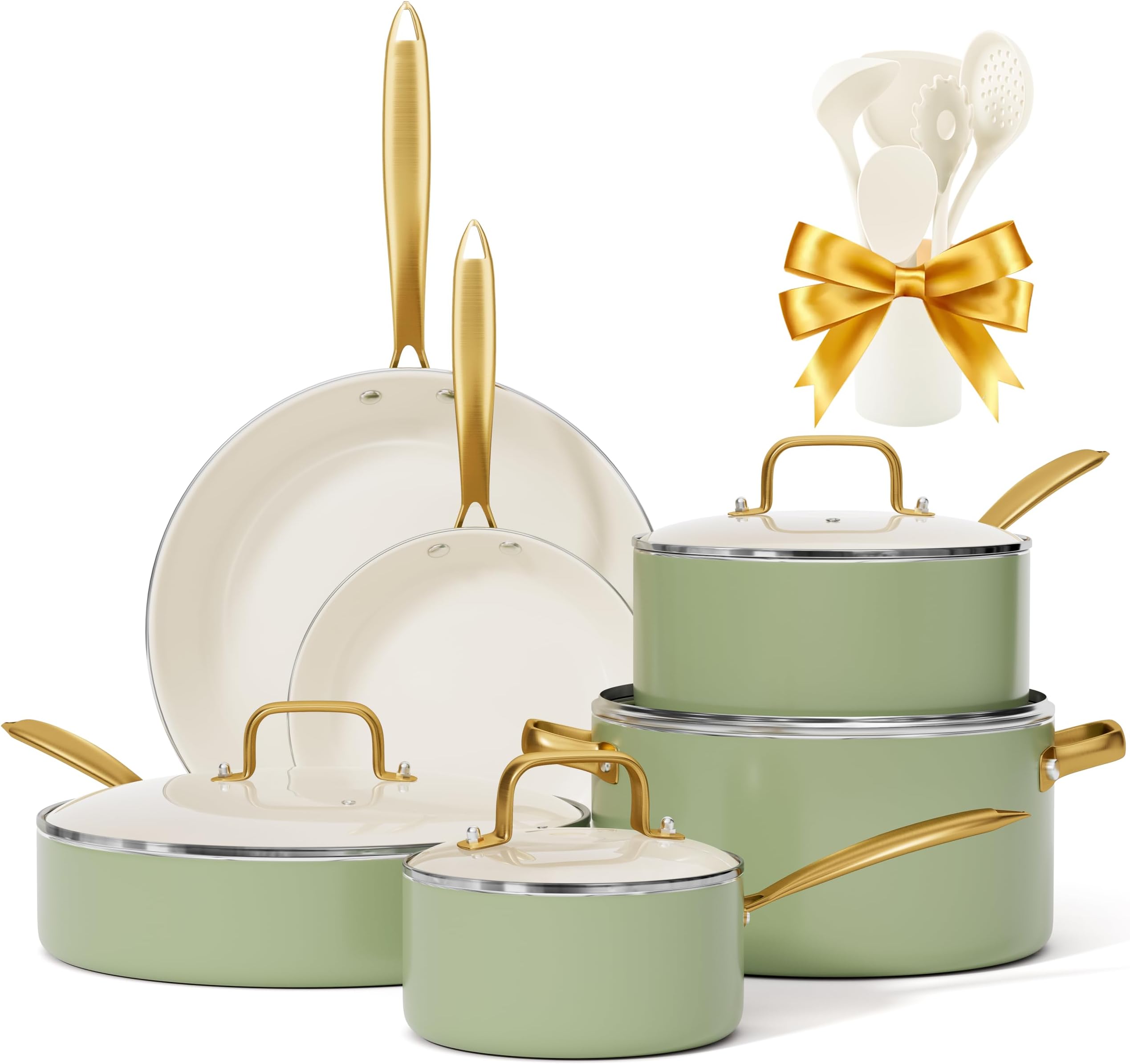 Amazon.com: Member Mark 11 Piece Modern Ceramic Cookware Set With Smart ...