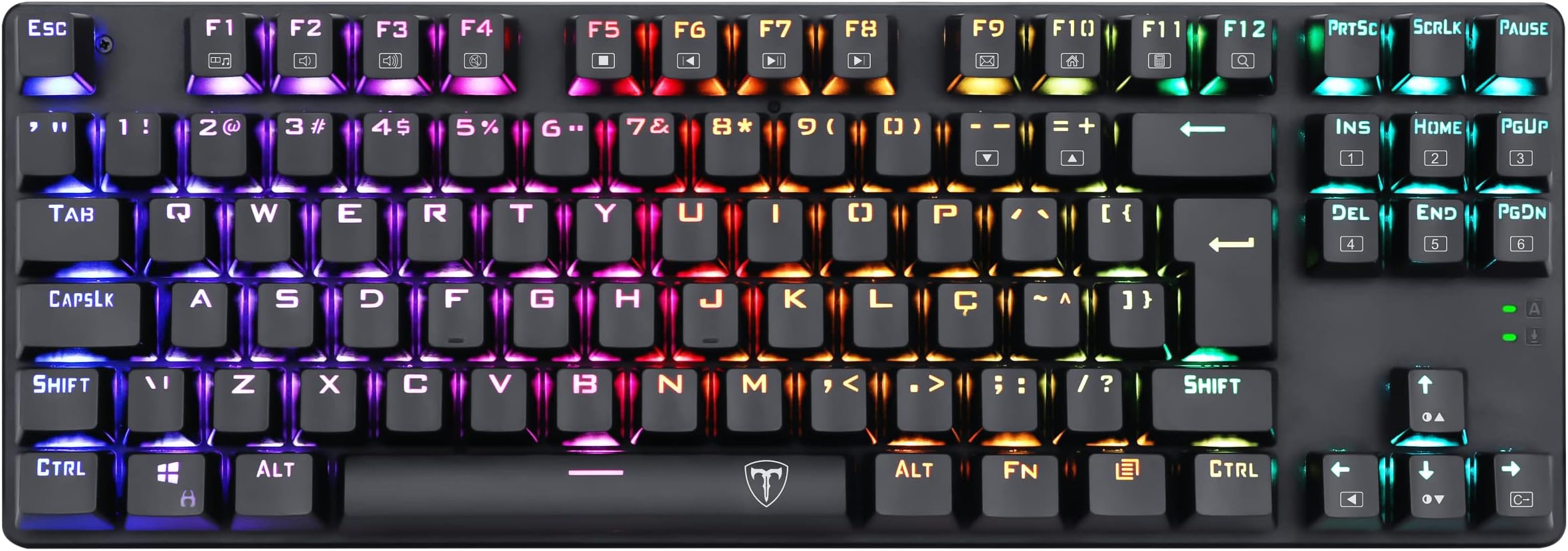 Teclado Mecânico Gamer T-Dagger Bora Preto RGB Switch Marrom T-TGK315 ...