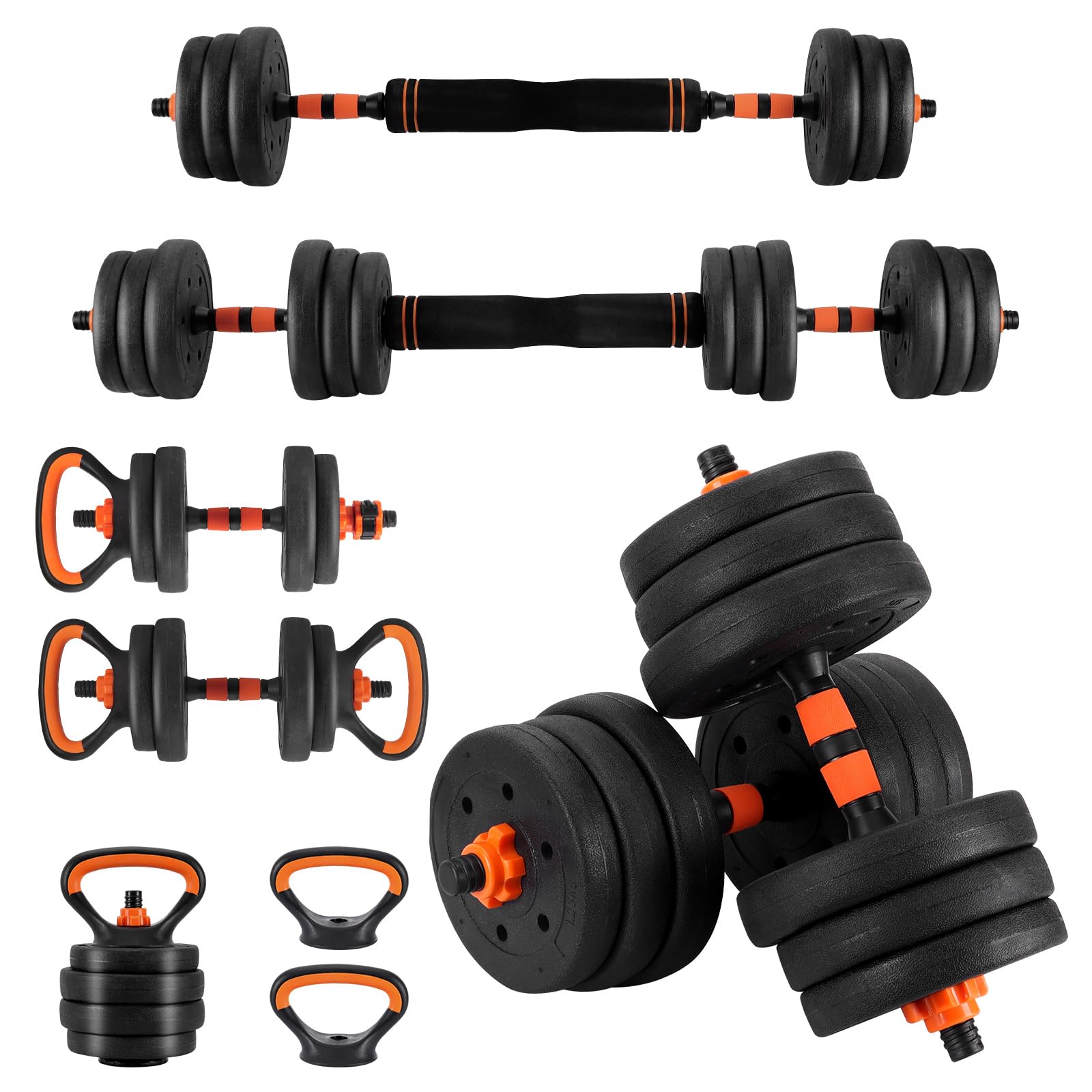 Adjustable Weight Dumbbell Barbell Set, 4-In-1 Dumbbell Set, 44 Lb Free ...