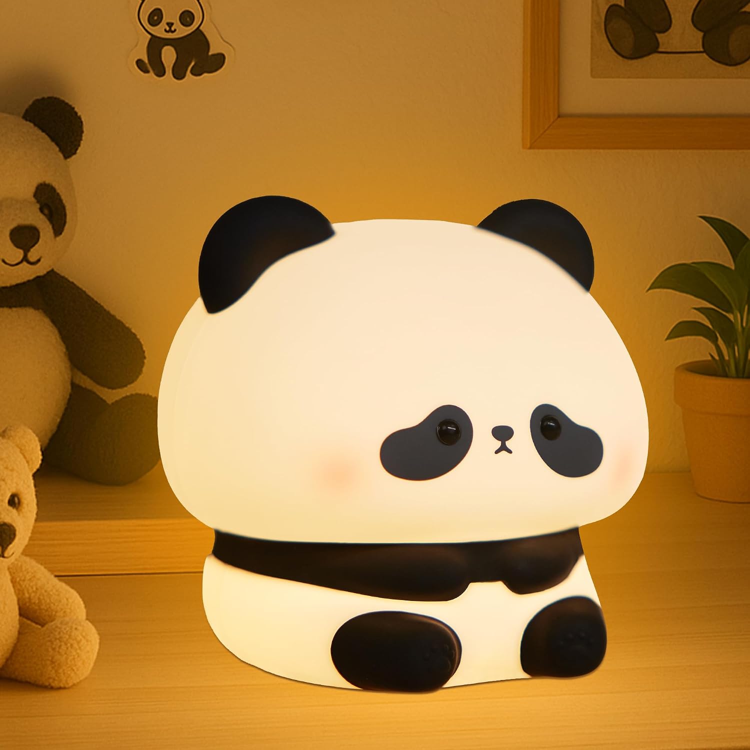 Panda Night Light, Attivolife Adorable Silicone Nightlight With ...