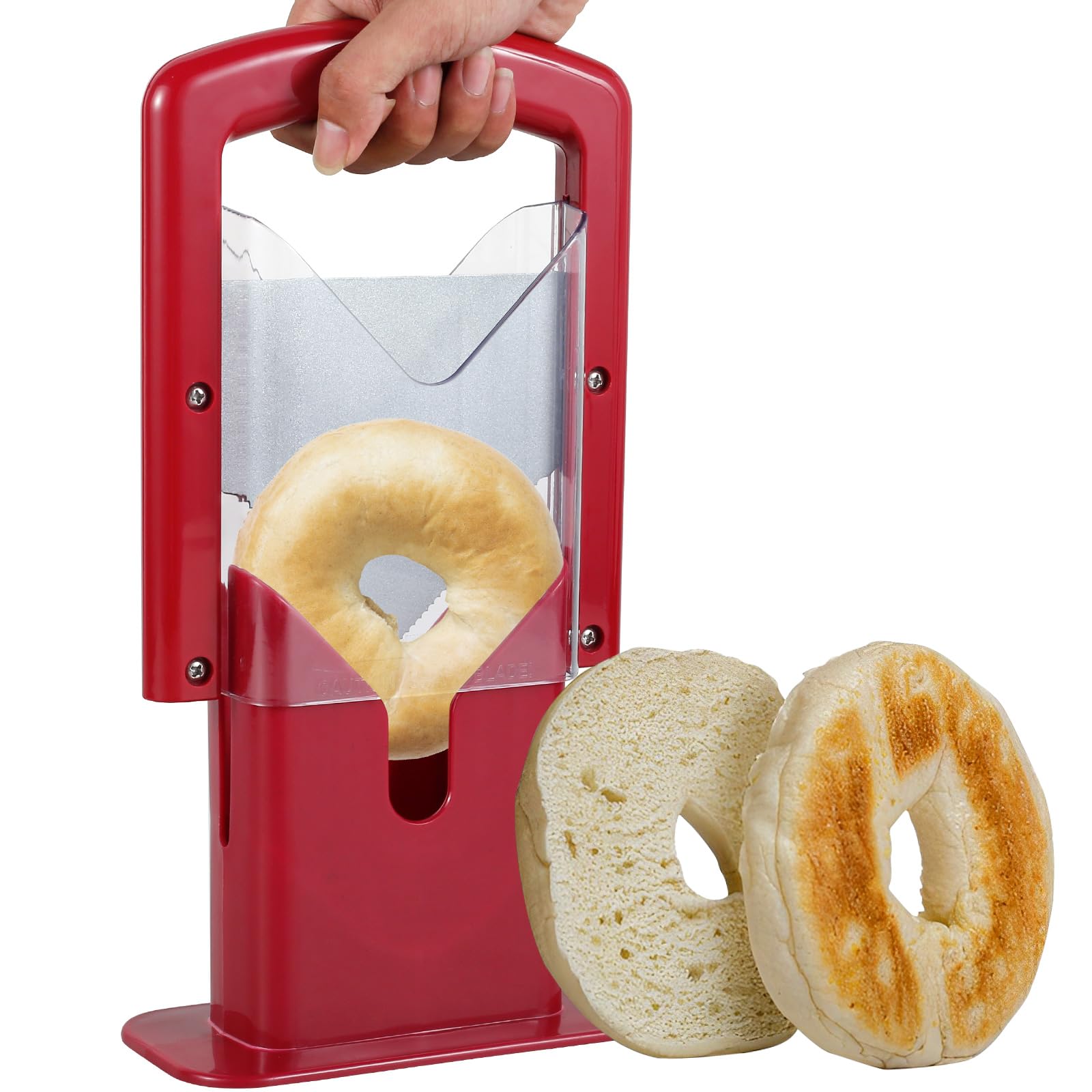 Bagel Slicer Stainless Steel Bagel Cutter Non-Stick Blade Bread Toast ...