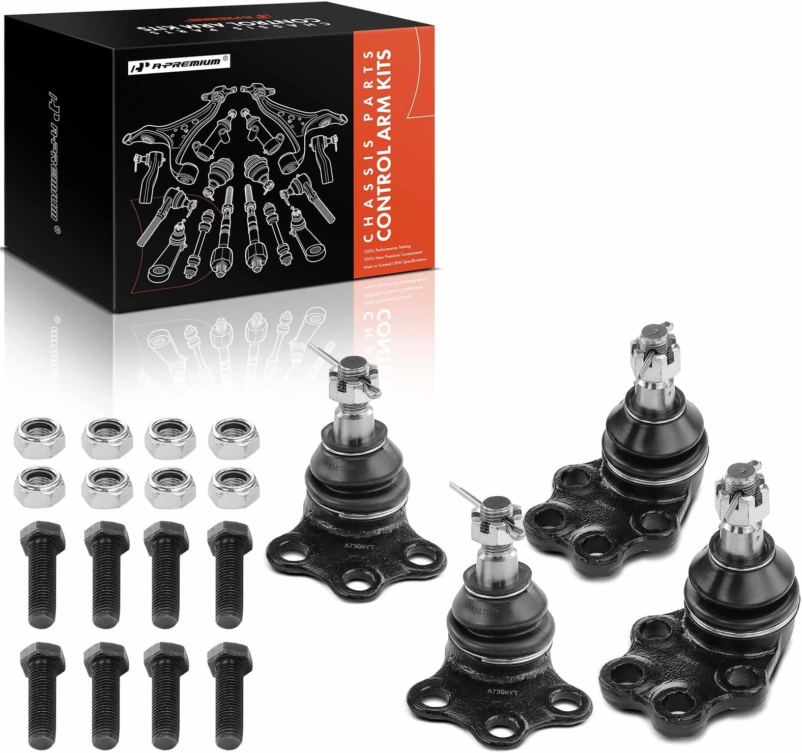 Amazon.com: A-Premium Set of 4, Front Upper & Lower Ball Joints Kit ...