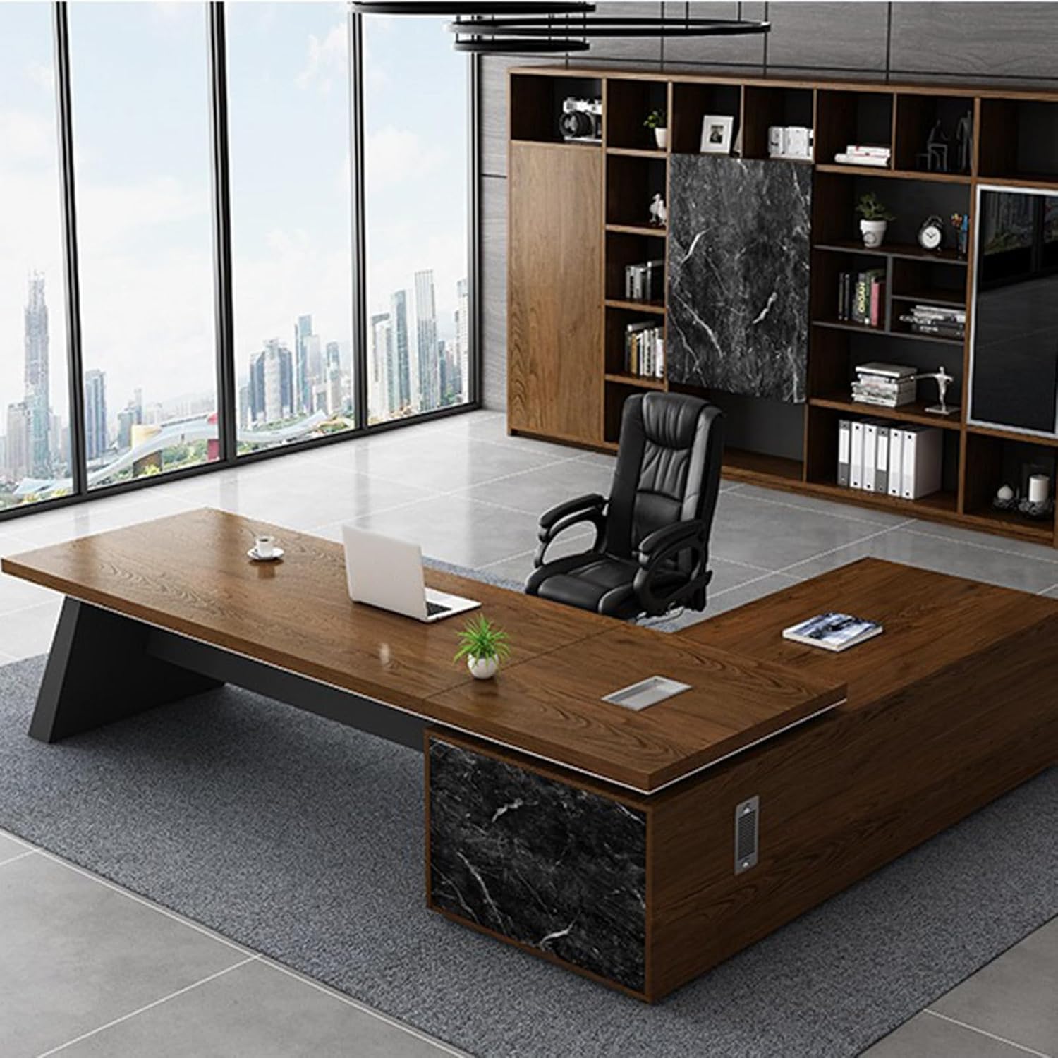 Amazon.com: HONGYISHI Boss Workbench Office Desks Computer Modern ...