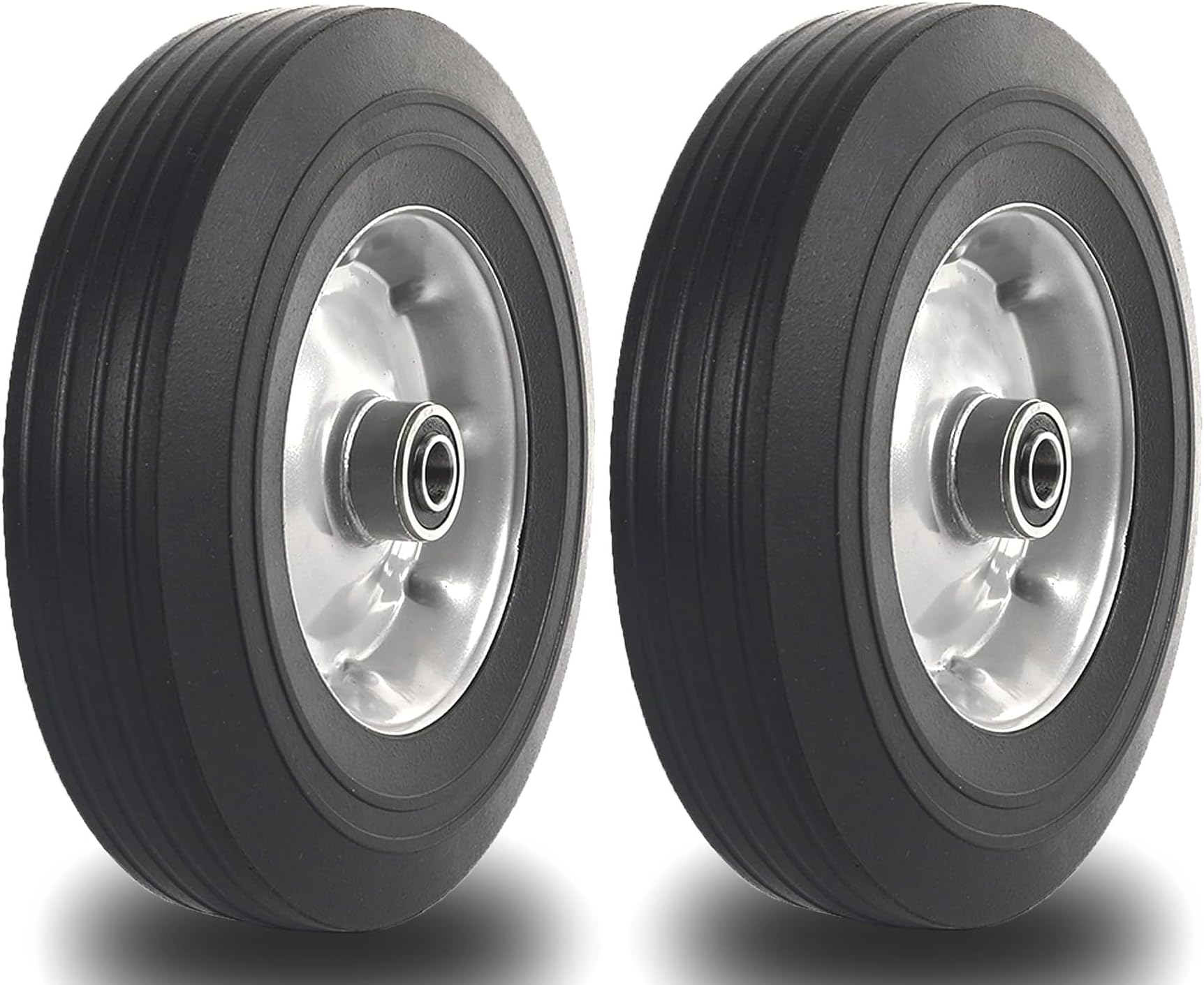 Amazon.com: (2-Pack) AR-PRO 10''x2.5'' Flat Free Solid Rubber ...