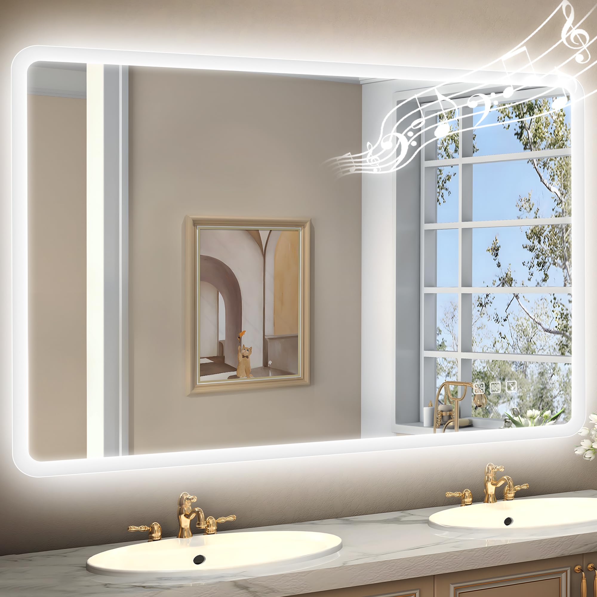 Amazon.com: STARLEAD 48"x36" LED-Bathroom-Mirror-with-Lights, Wall ...