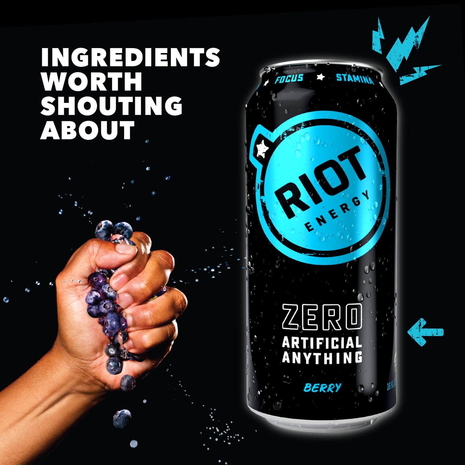 Snapklik.com : RIOT Clean Energy Drink Berry No Sucralose, No Sugar ...