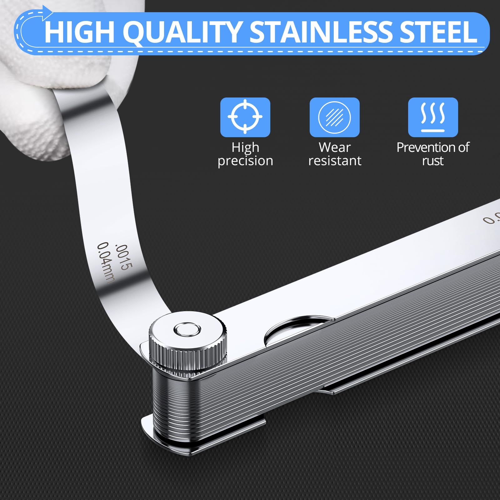 Snapklik.com : Feeler Gauges Set,32 Blades Straight Feeler Gauge + 32 ...