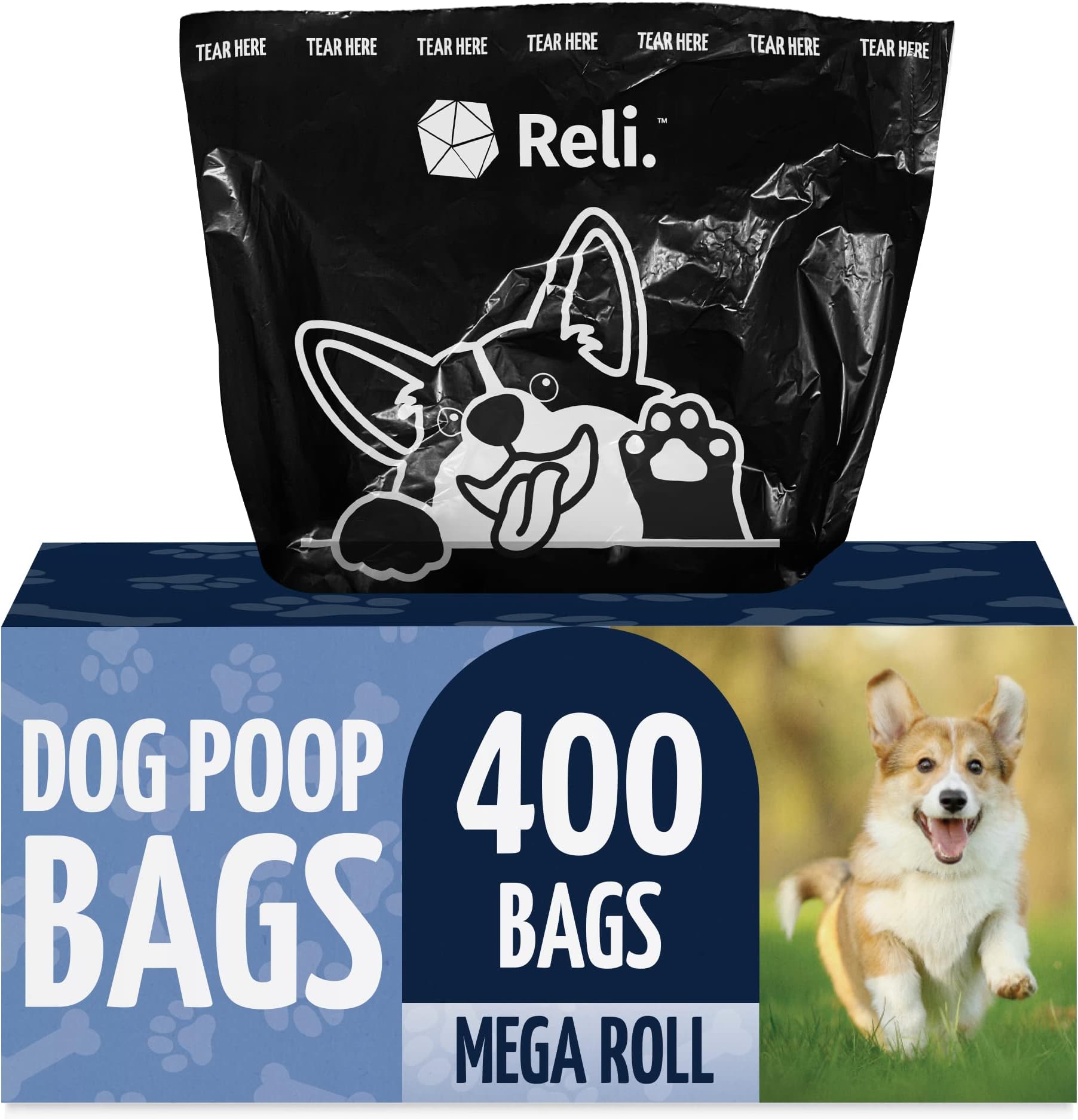 Amazon.com : Reli. Dog Poop Bags (400 Bags - Large Single Roll ...