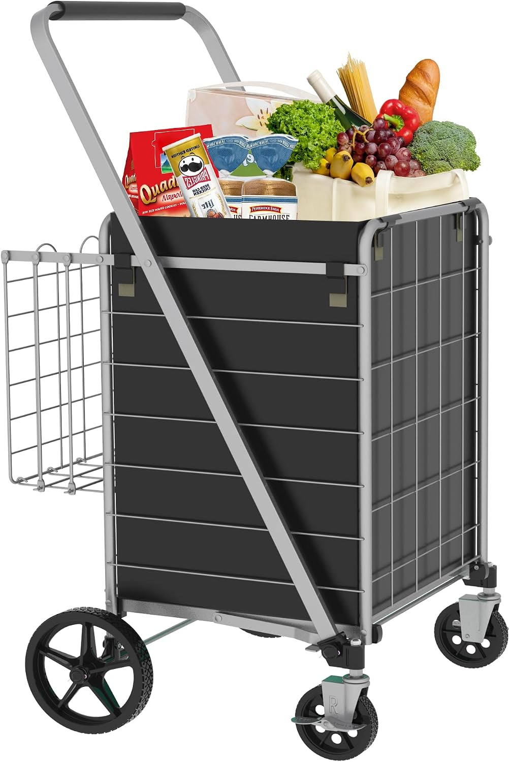 Amazon.com - ESPIDOO Foldable Shopping Cart with Wheels: Heavy Duty ...