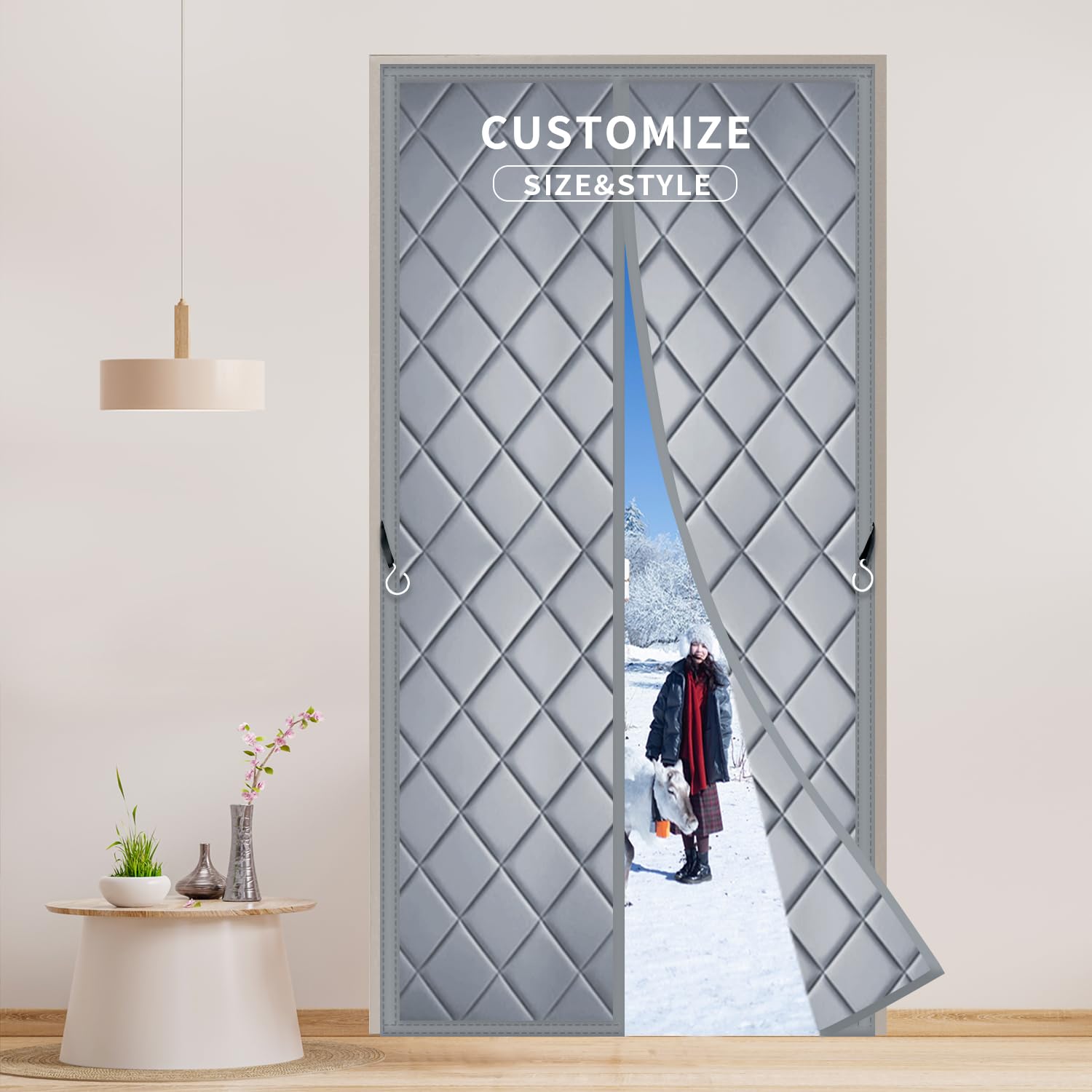 Customizable Magnetic Thermal Insulated Door Curtain, Upgraded ...