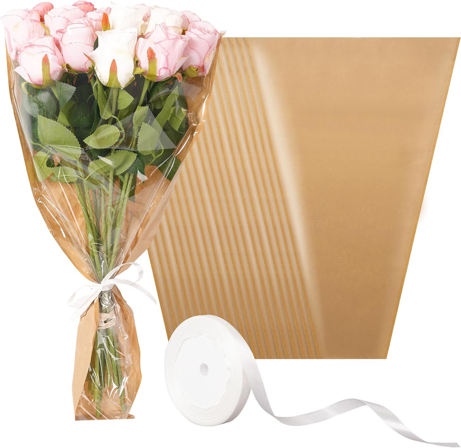Amazon.com: Kosotody 50Pcs Flower Bags for Bouquets,Flower Packing ...