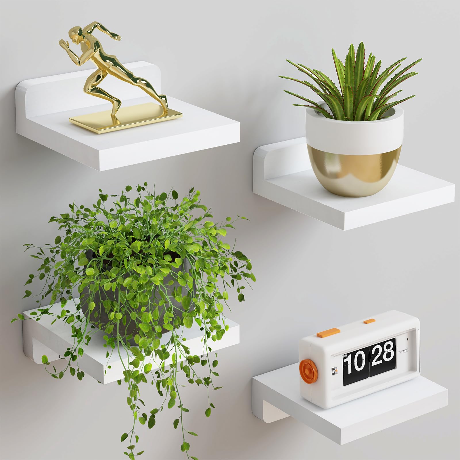 Snapklik.com : Fixwal Floating Shelves For Wall, Rustic Wood Small Wall ...