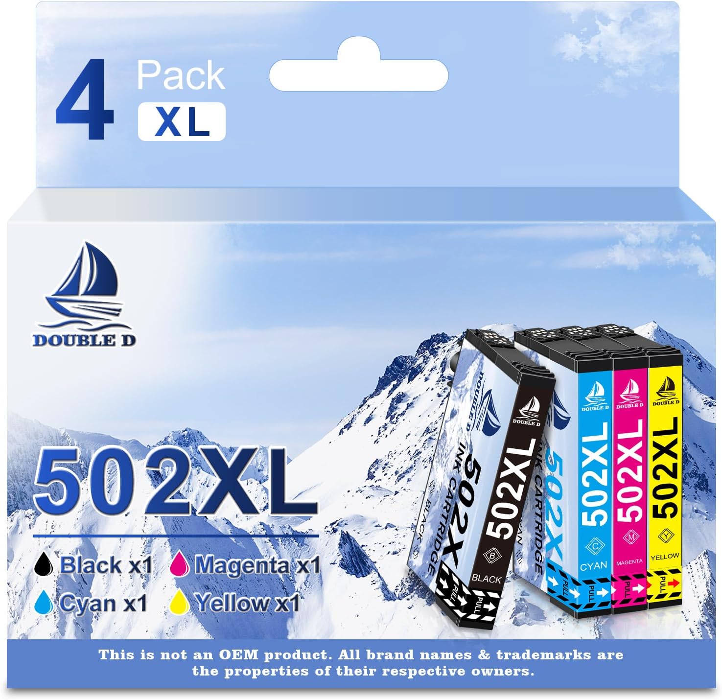 DOUBLE D 502XL Ink Cartridges for Epson 502 502XL Ink Multipack, Work ...