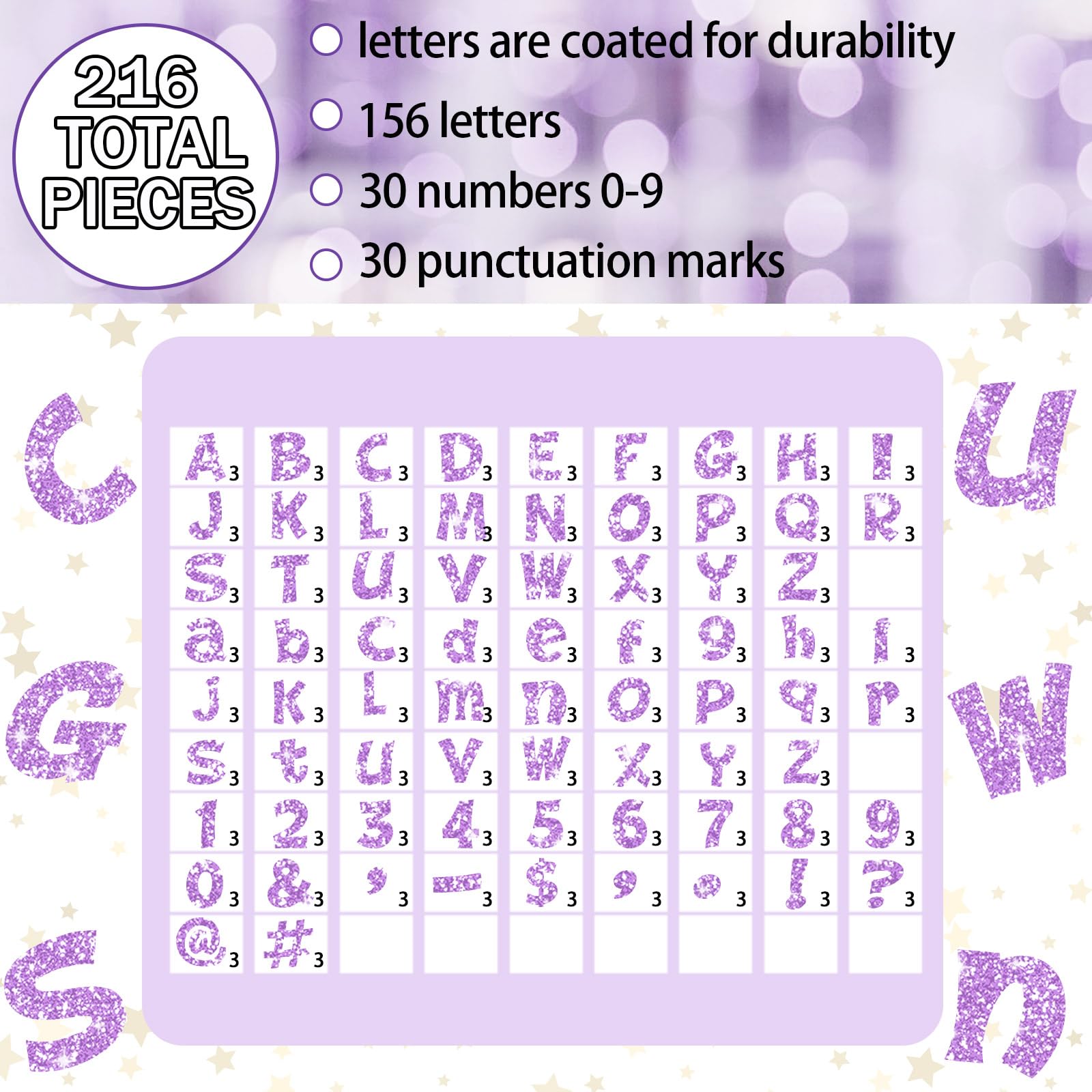 Snapklik.com : Colarr 216 Pcs Glitter Bulletin Board Letters For ...