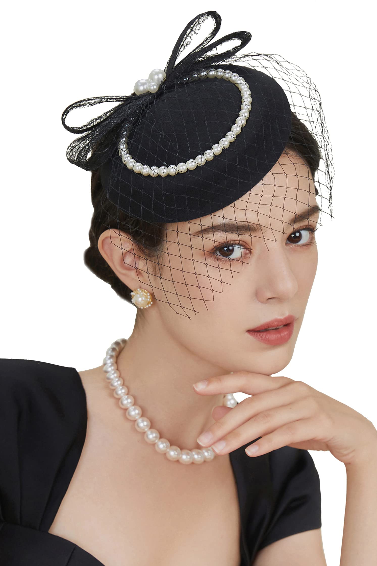 BABEYOND Veil Fascinator Hat for Women Tea Party Kentucky Fascinator ...