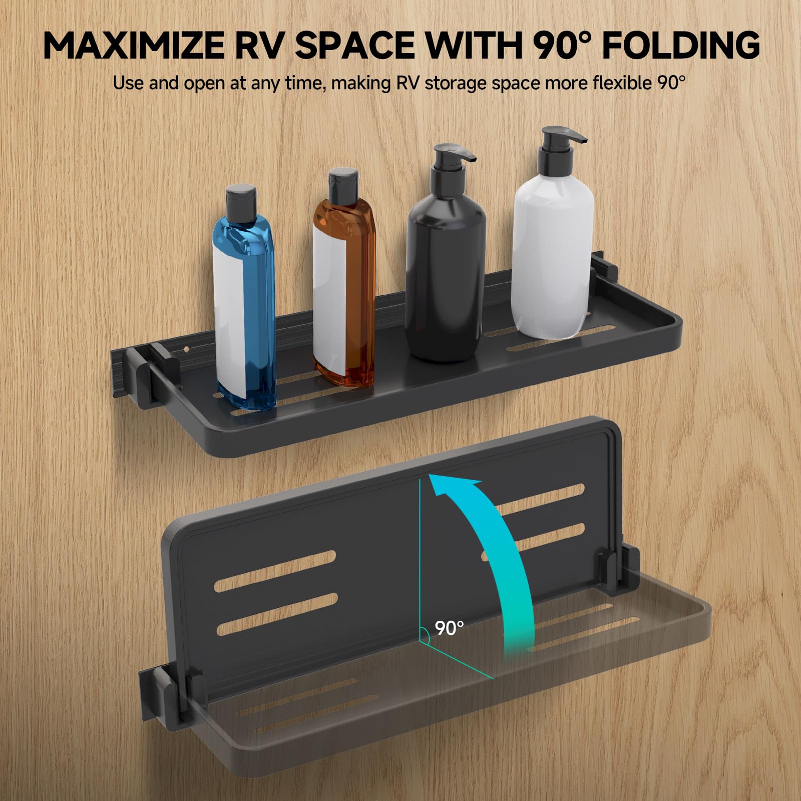 Snapklik.com : ESUDNT RV Shelves Aluminum RV Shelf, 90 Foldable Wall ...
