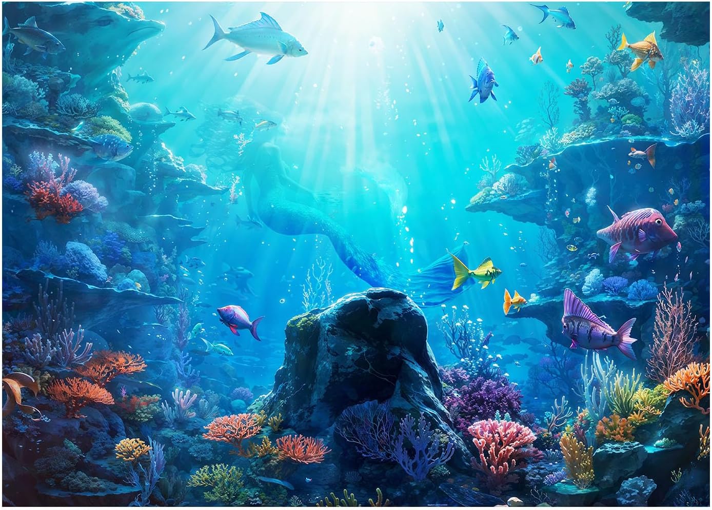 Amazon.com : BELECO Underwater World Backdrop 7x5ft Fabric Undersea ...