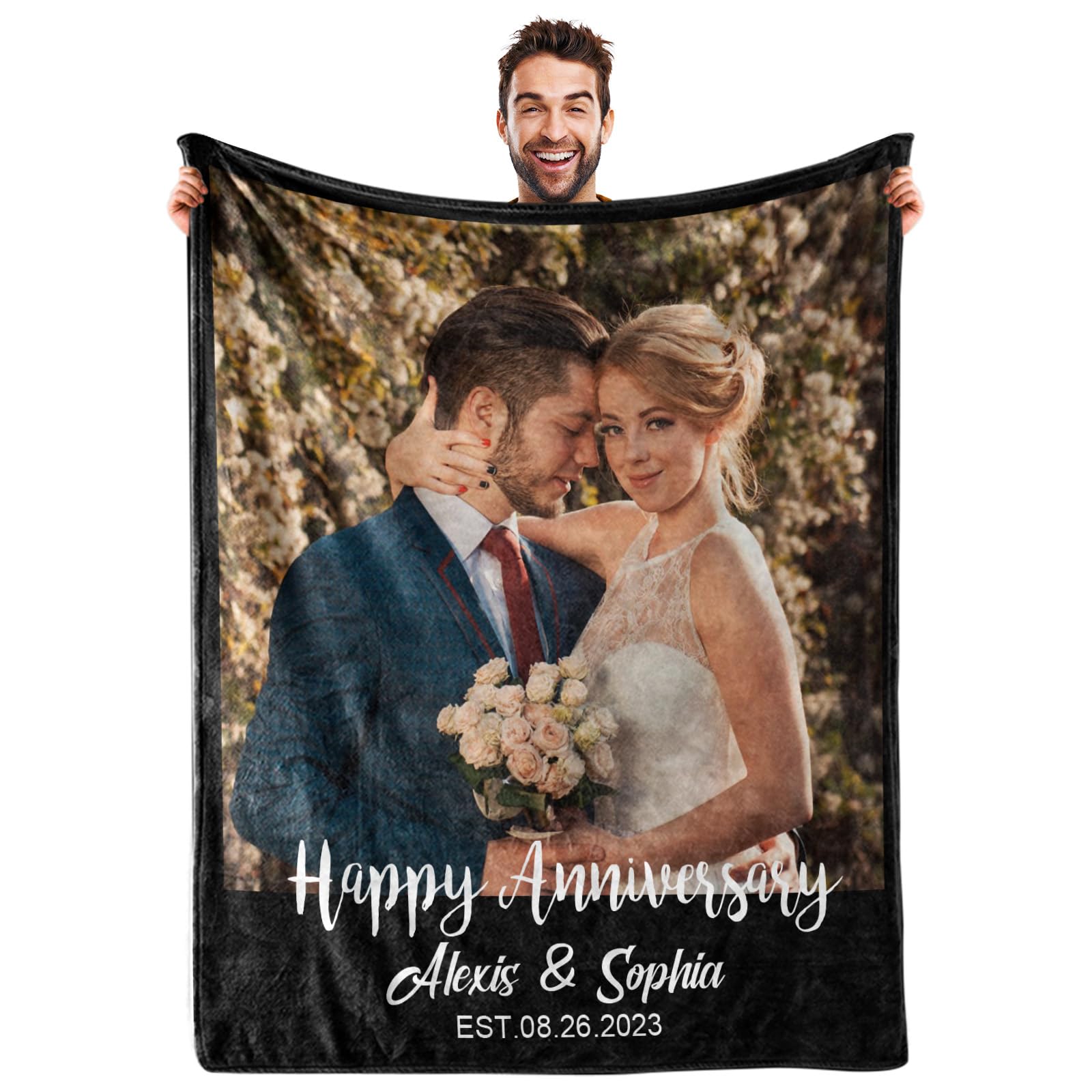 Amazon.com: Yoltotude Ships Next Day Custom Blanket with Picture Text ...