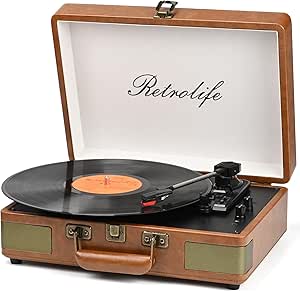 Amazon.com: Record Player 3 Speed Bluetooth Portable Suitcase Vinyl ...