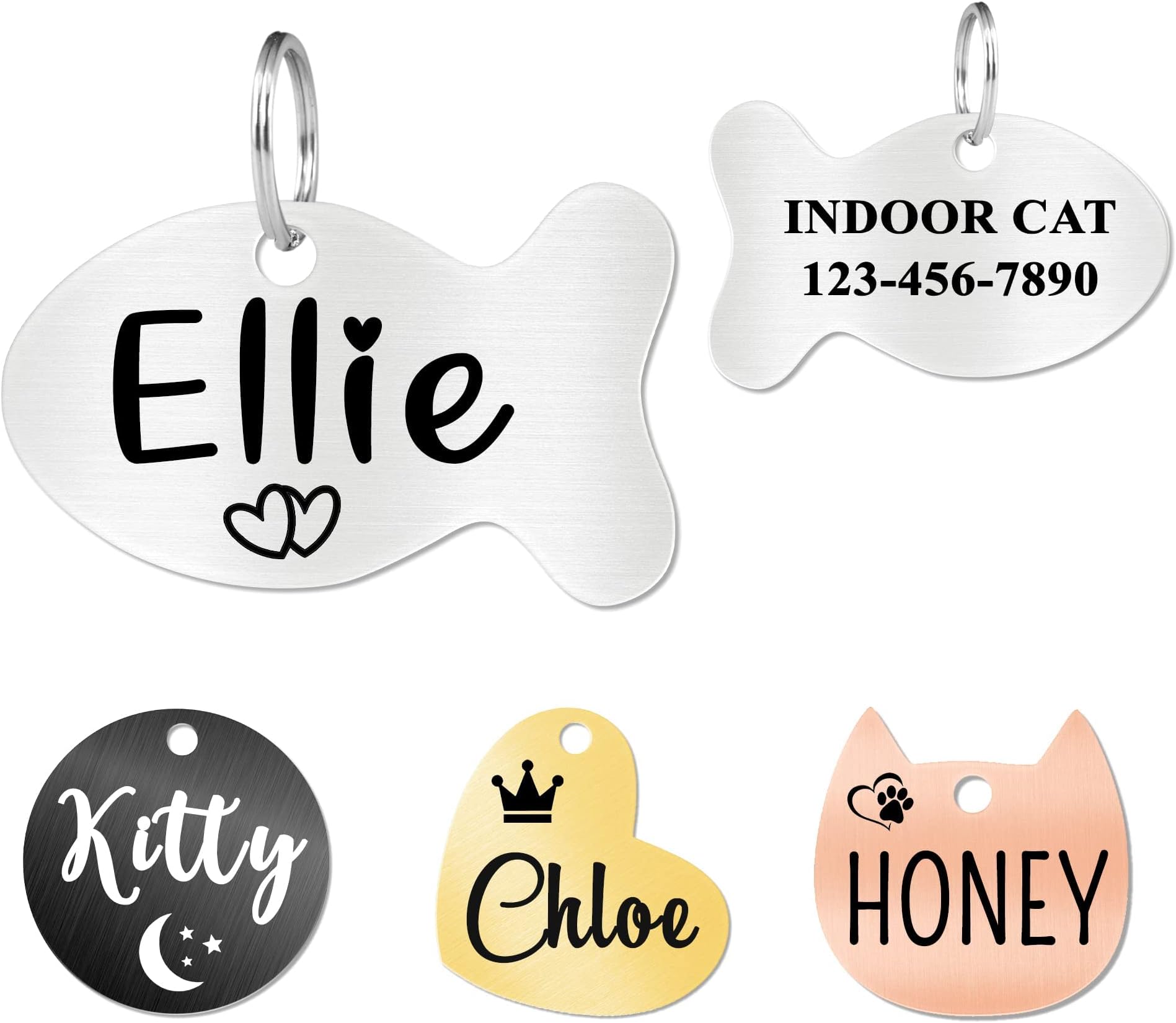 Pet Supplies : Ultra Joys Cat Tags Personalized Small Cat Dog ID Tag ...