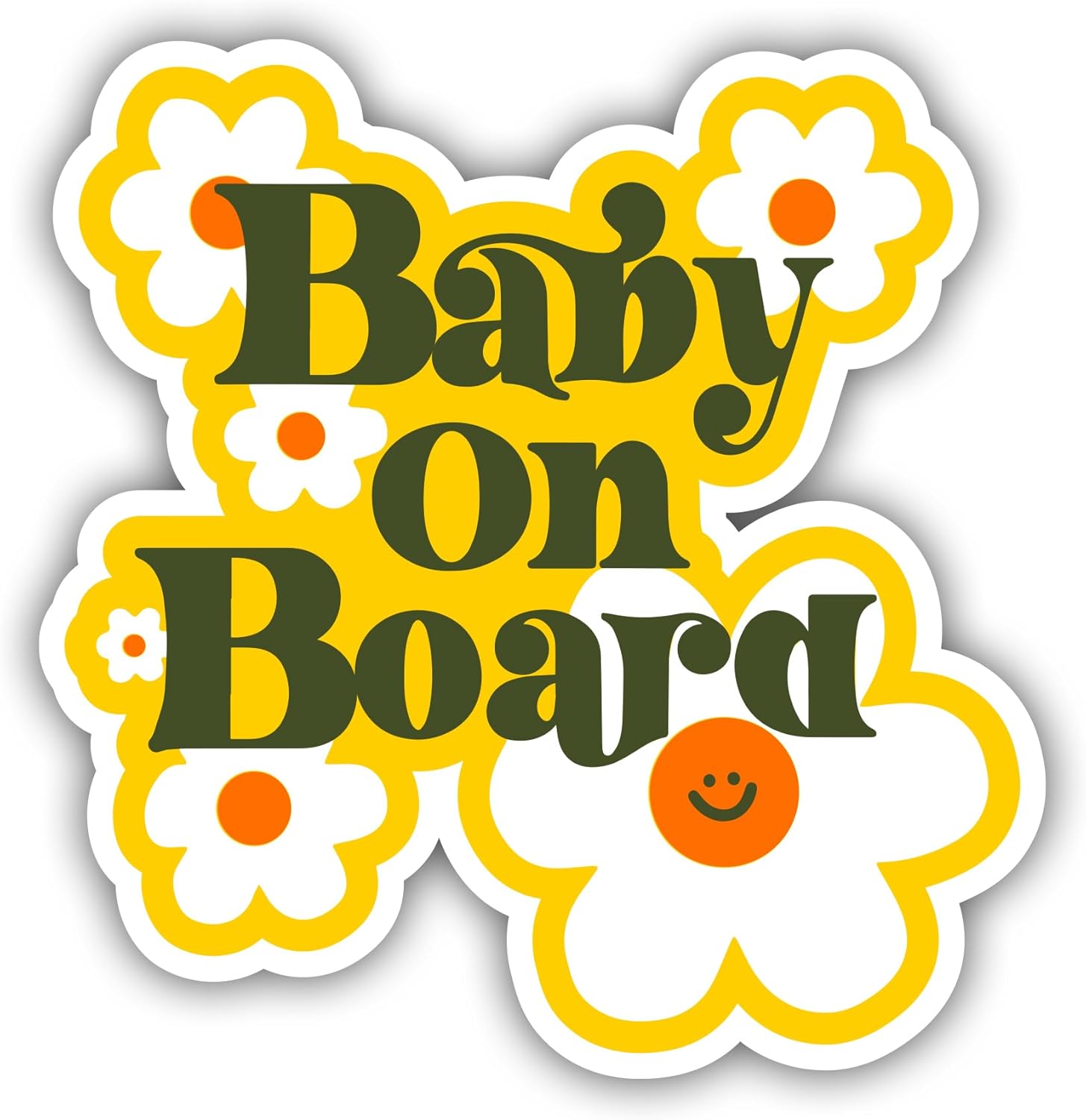Amazon.com - Floral Baby On Board Cute Vinyl Sticker 6 Inches Baby On ...