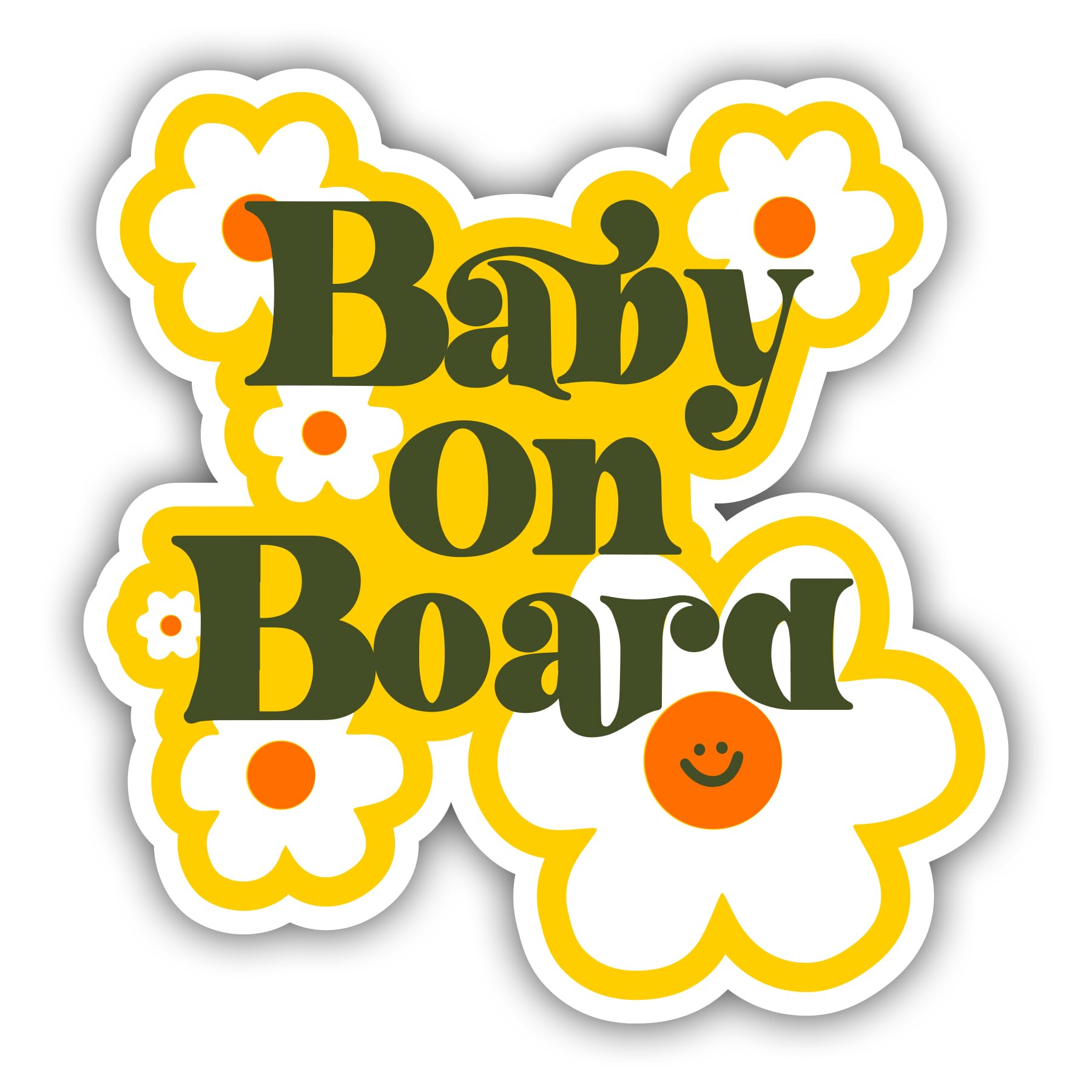 Amazon.com - Floral Baby On Board Cute Vinyl Sticker 6 Inches Baby On ...