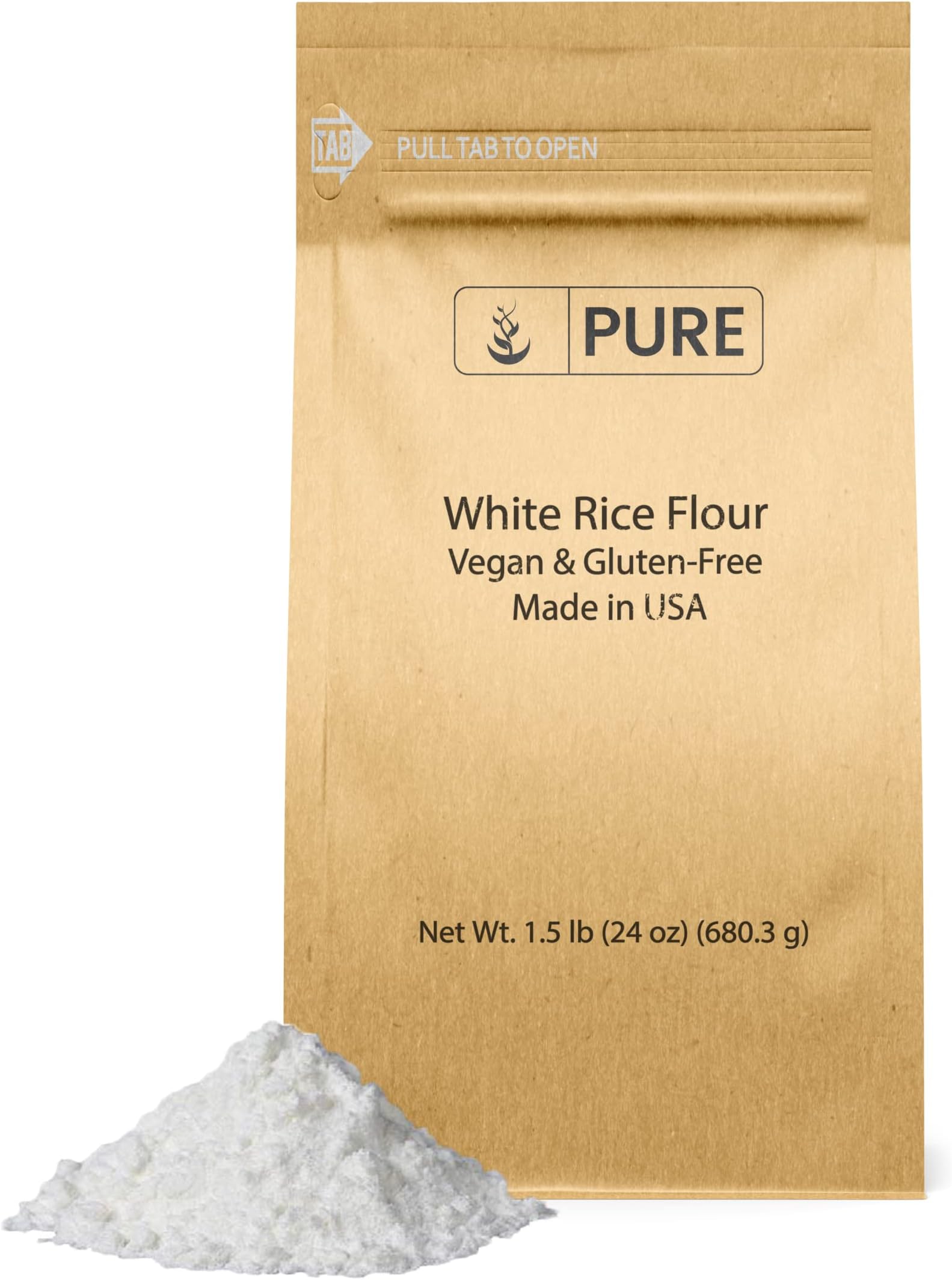 Amazon.com : Pure Original Ingredients White Rice Flour (1.5 lb ...