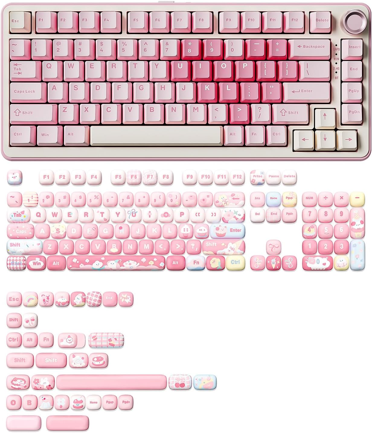 Amazon.com: YUNZII B75 PRO Wireless Mechanical Keyboard(Cocoa Cream V2 ...