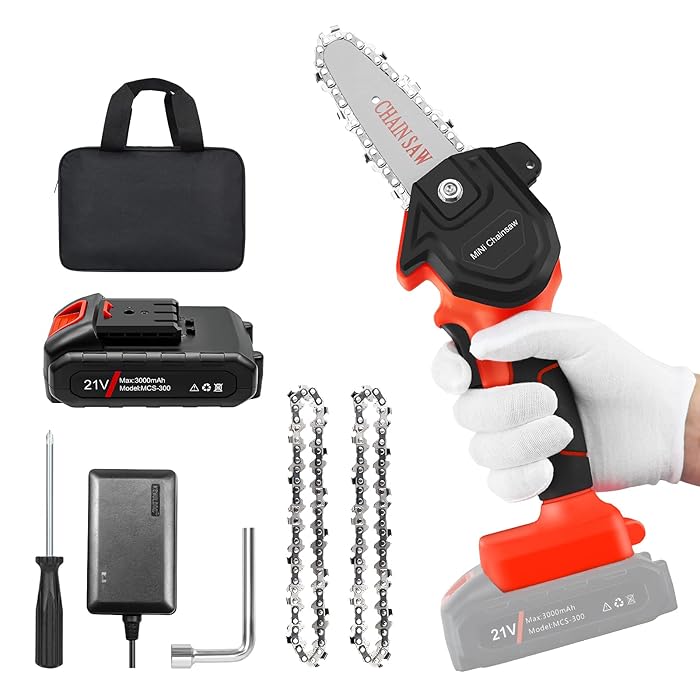 Buy Mini Cordless Chainsaw Kit, Upgraded 4" One-Hand Handheld Electric ...