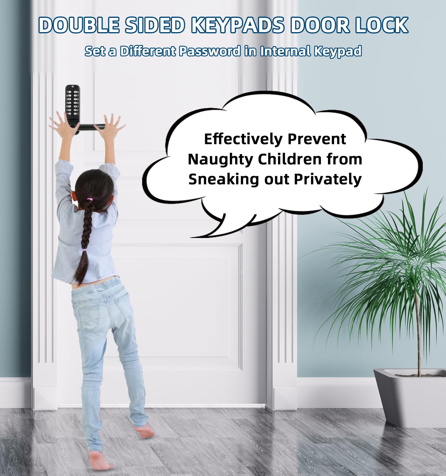 Snapklik.com : Black Keyless Entry Door Lock, Double Sided Keypads ...