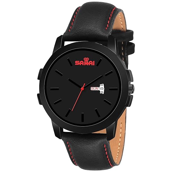 Black Dial Day and Date Men's Watch : Amazon.in: Fashion