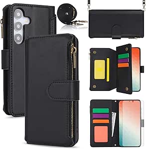 Amazon.com: Asuwish Phone Case for Samsung Galaxy S24 Plus S24+ 5G Wallet Cover with Tempered ...