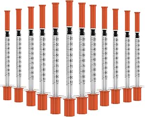 U-100 Disposable Insulin Syringes with Needle – 1ml/cc, 30G 5/16" (8mm), Individually Wrapped ...