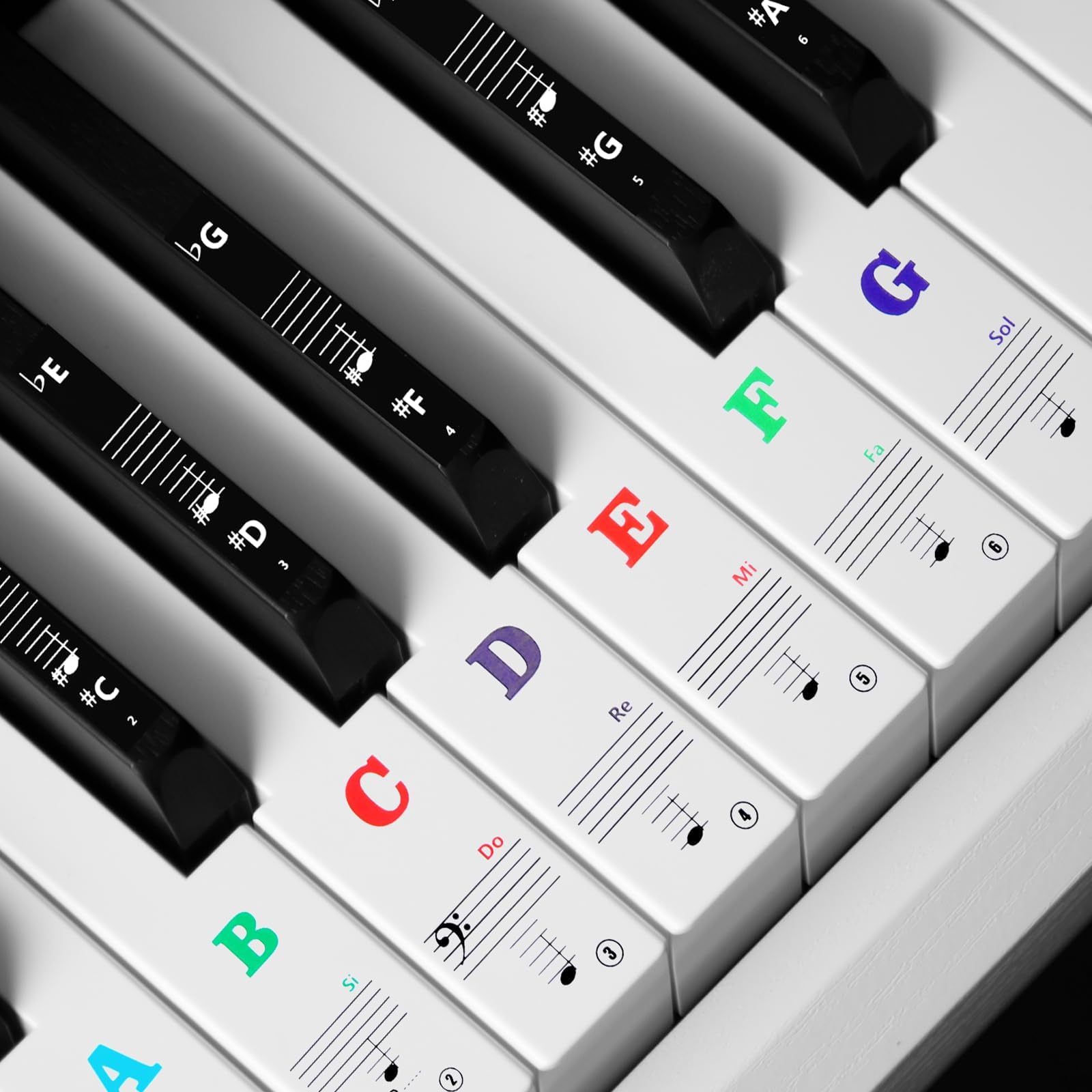 Piano Keyboard Stickers for 88/61/54/49 Key Piano Key Stickers Bold ...