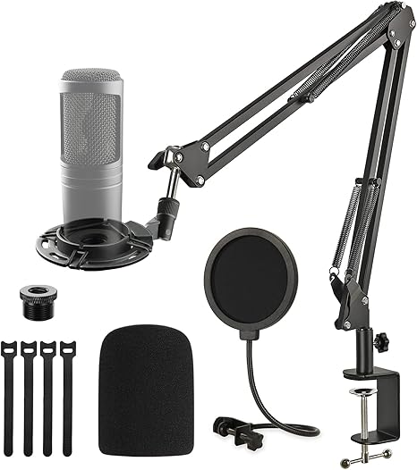 Audio Technica Mic Stand Suspension Scissor Boom Arm with Shock Mount ...