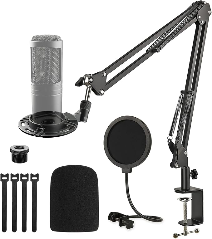 Audio Technica Mic Stand Suspension Scissor Boom Arm with Shock Mount ...