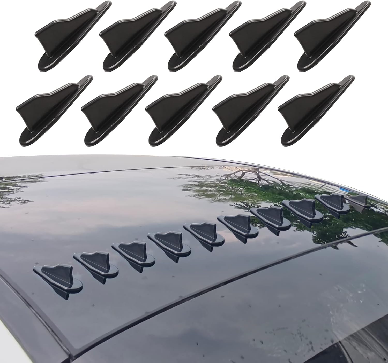 yonwait 10 PCS Diffuser Shark Fin Kit Compatible with Spoiler Roof Wing ...