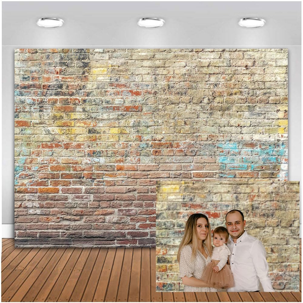 7x5ft Brick Wall Backdrop Graffiti Brick Wall Background Portrait ...