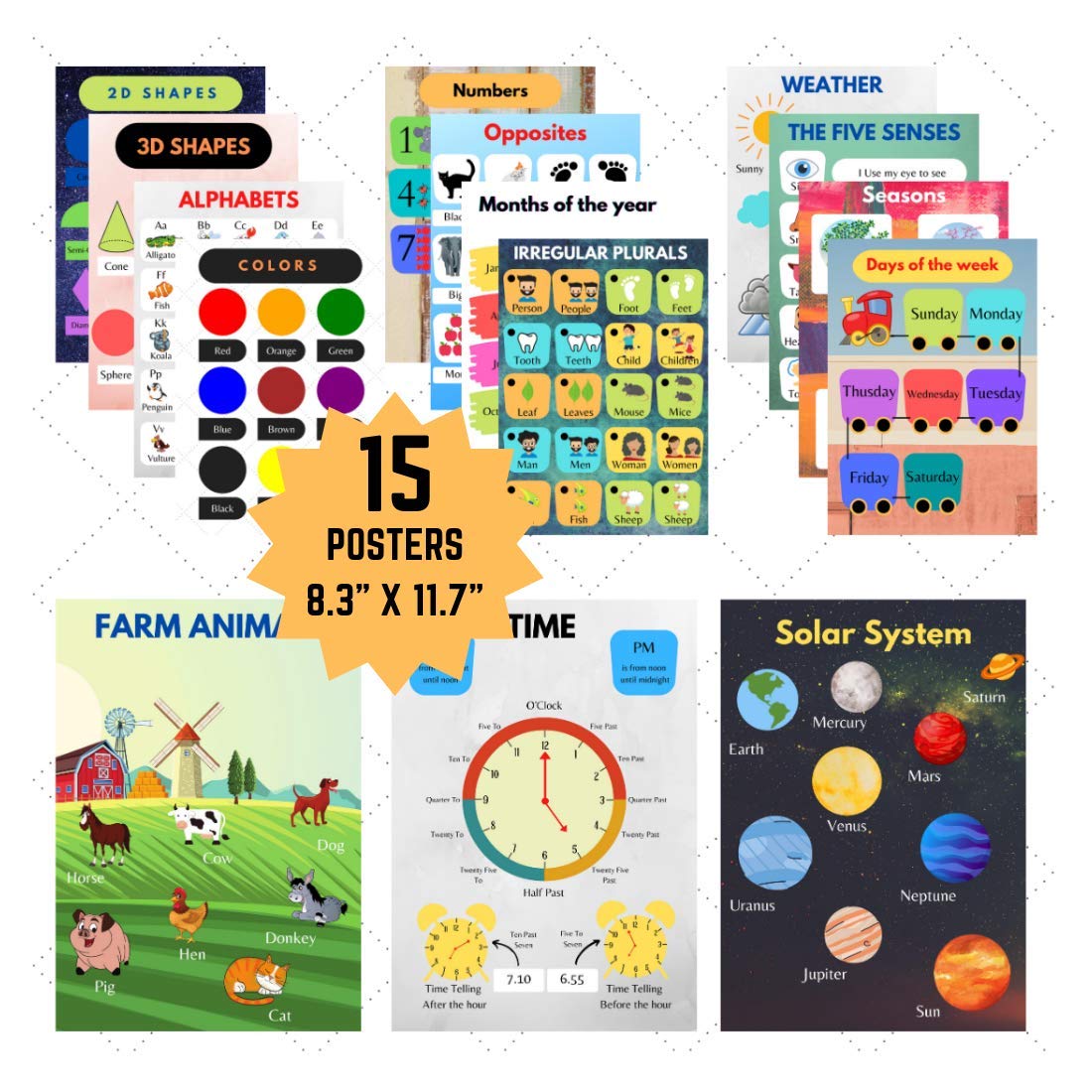 Buy 15 Educational s for Kids - Solar System,Farm Animals, Telling Time ...