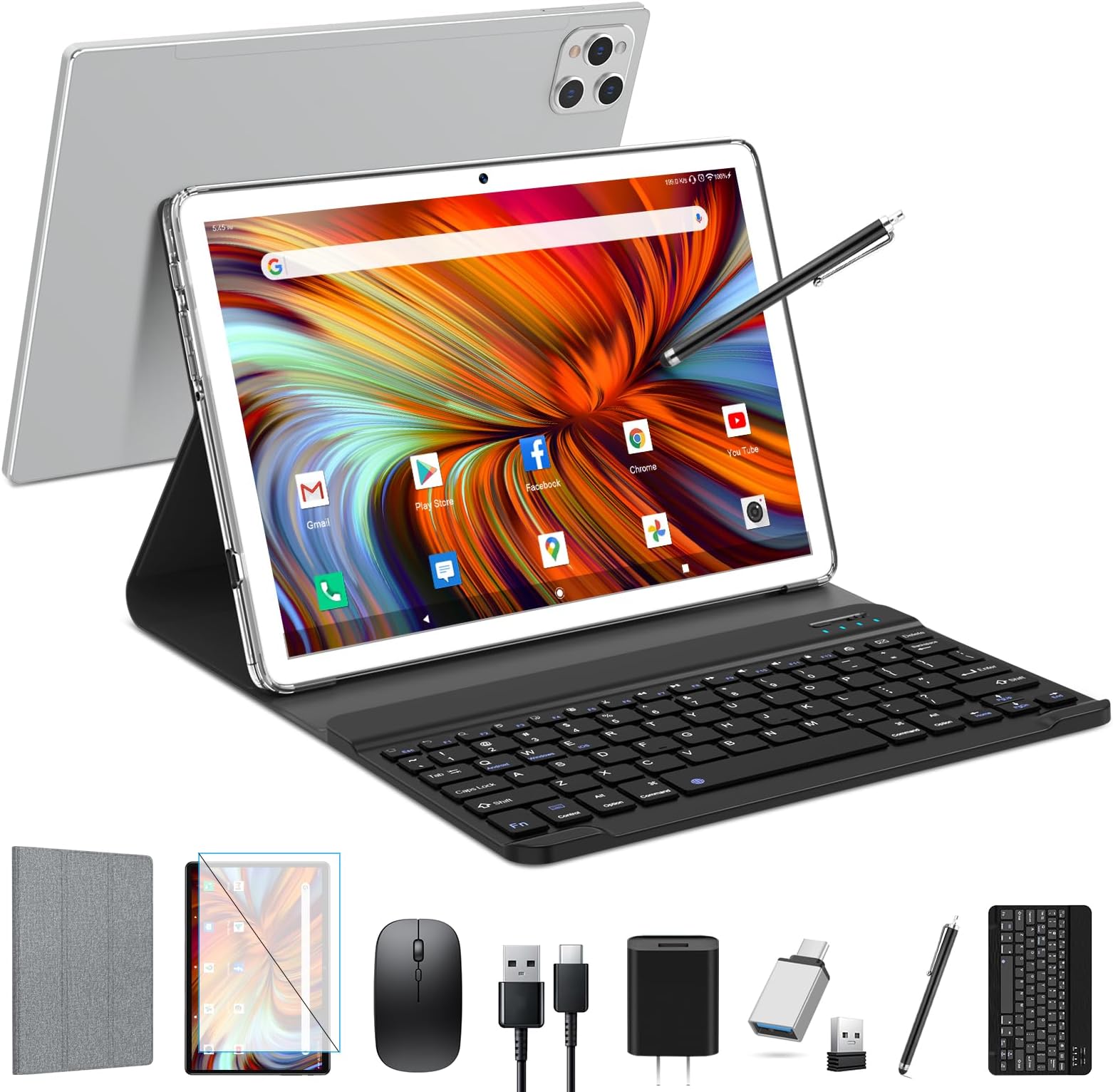 Amazon.com : UJJ Android 14 Tablet, 128GB+20GB/1TB Expandable, 10.1 ...