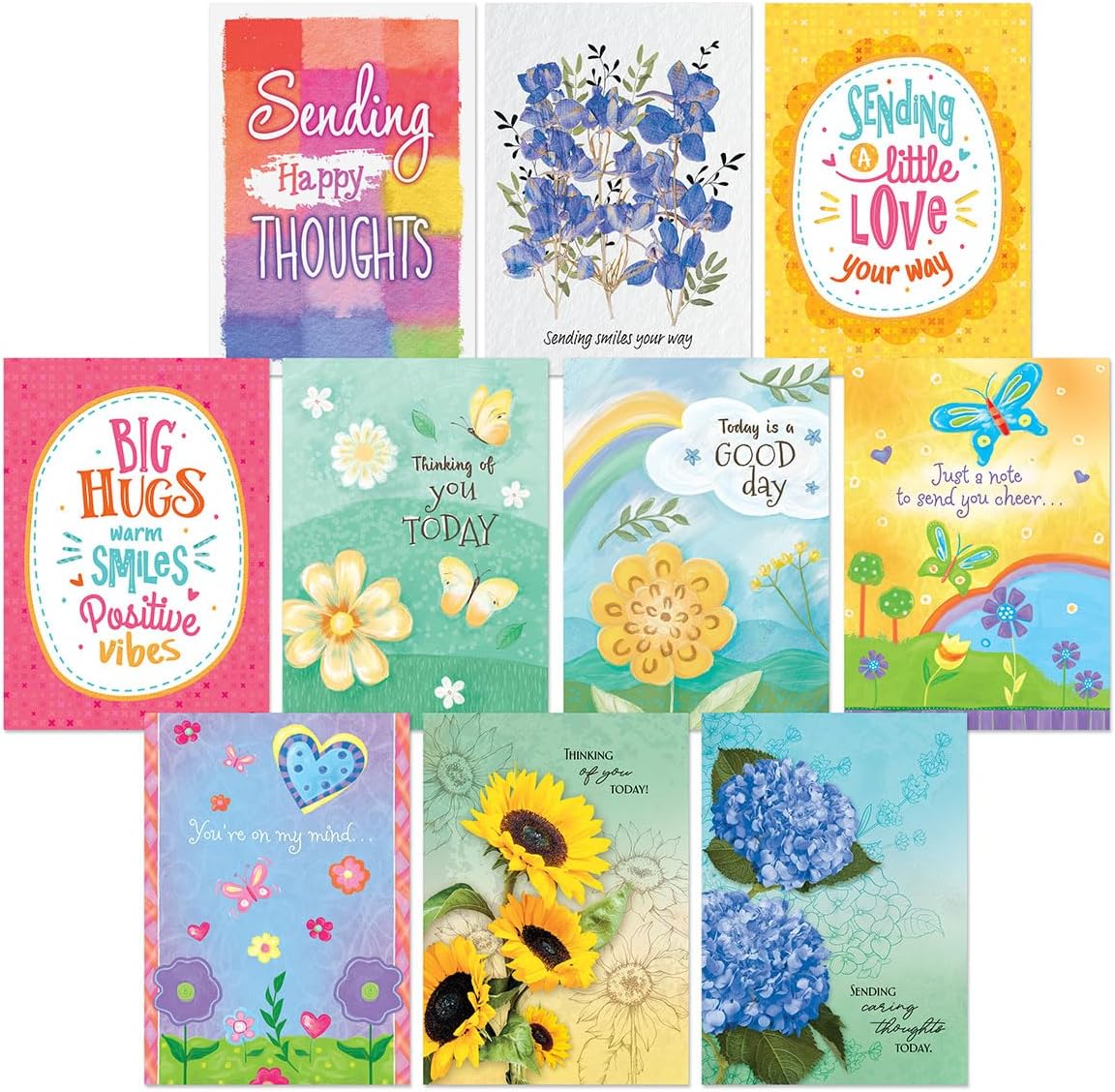 Amazon.com : Care & Concern Thinking of You Cards - Set of 8 (4 designs ...