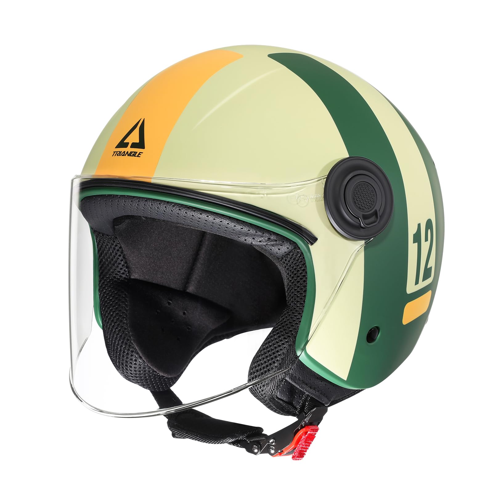 Snapklik.com : TRIANGLE Open Face Motorcycle Helmet Retro 3/4 Helmets