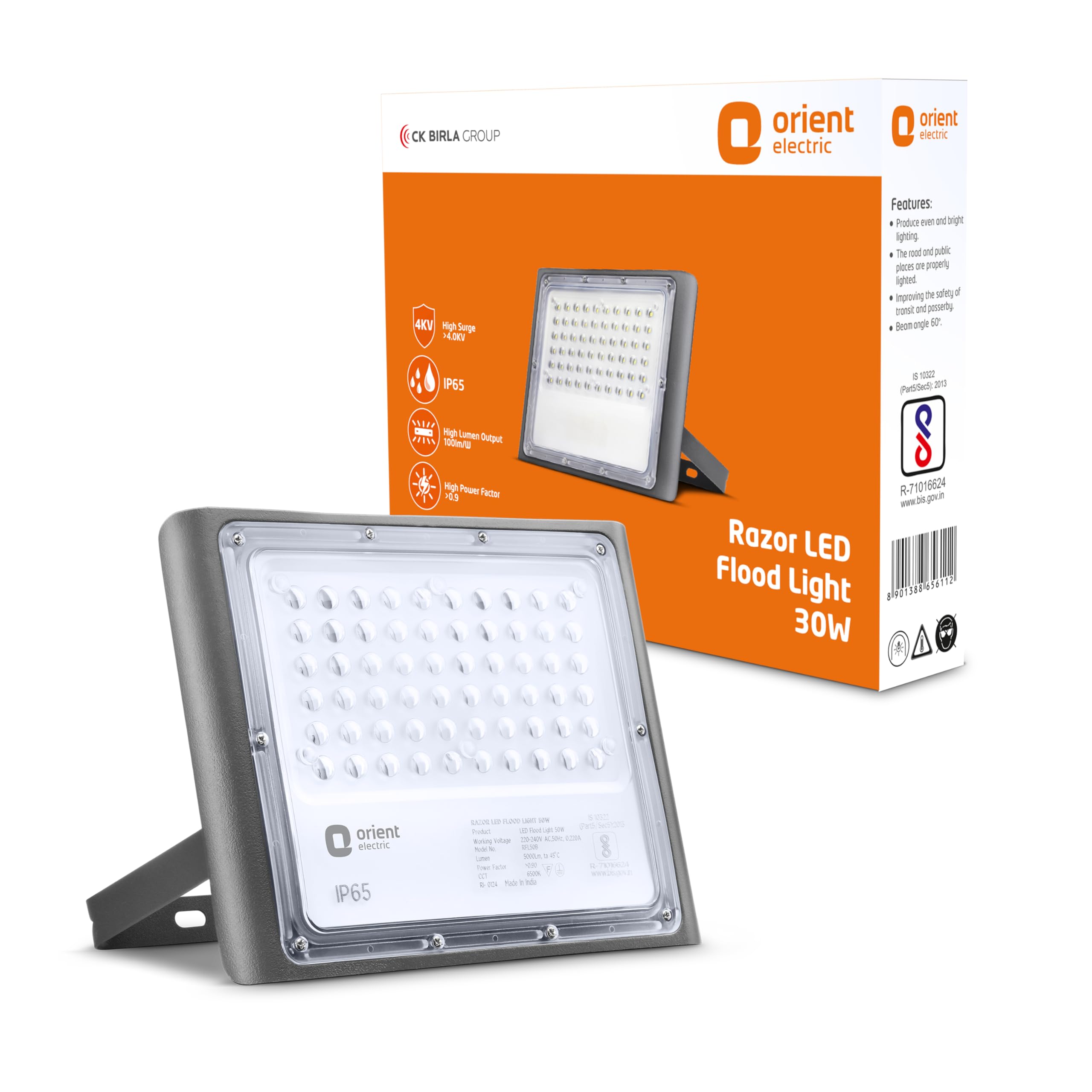Orient Electric Razor Flood Light 30W | IP65 Waterproof LED Flood Light ...