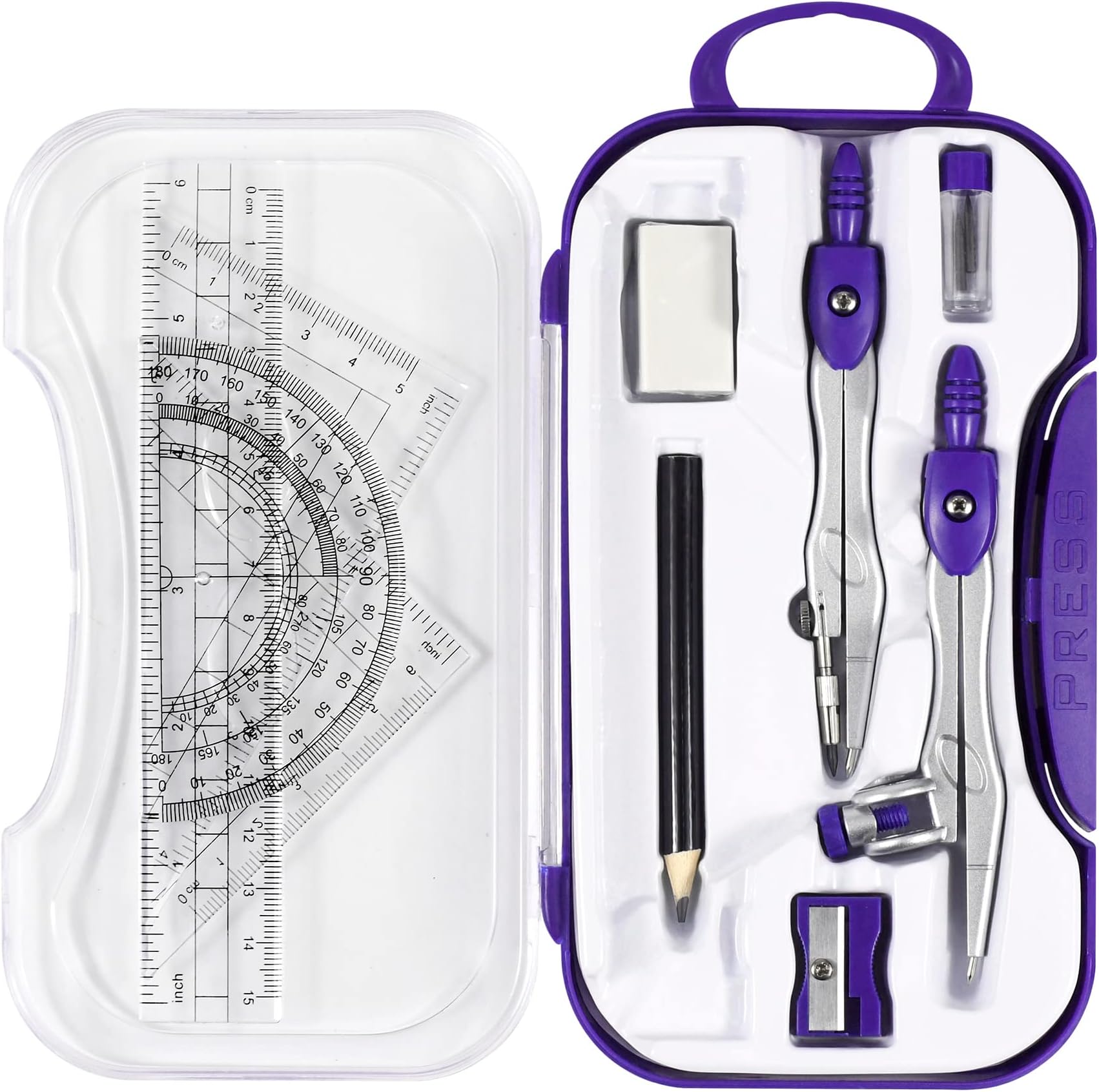 Amazon.com : Mr. Pen- Compass and Protractor Set, Purple, Compass ...