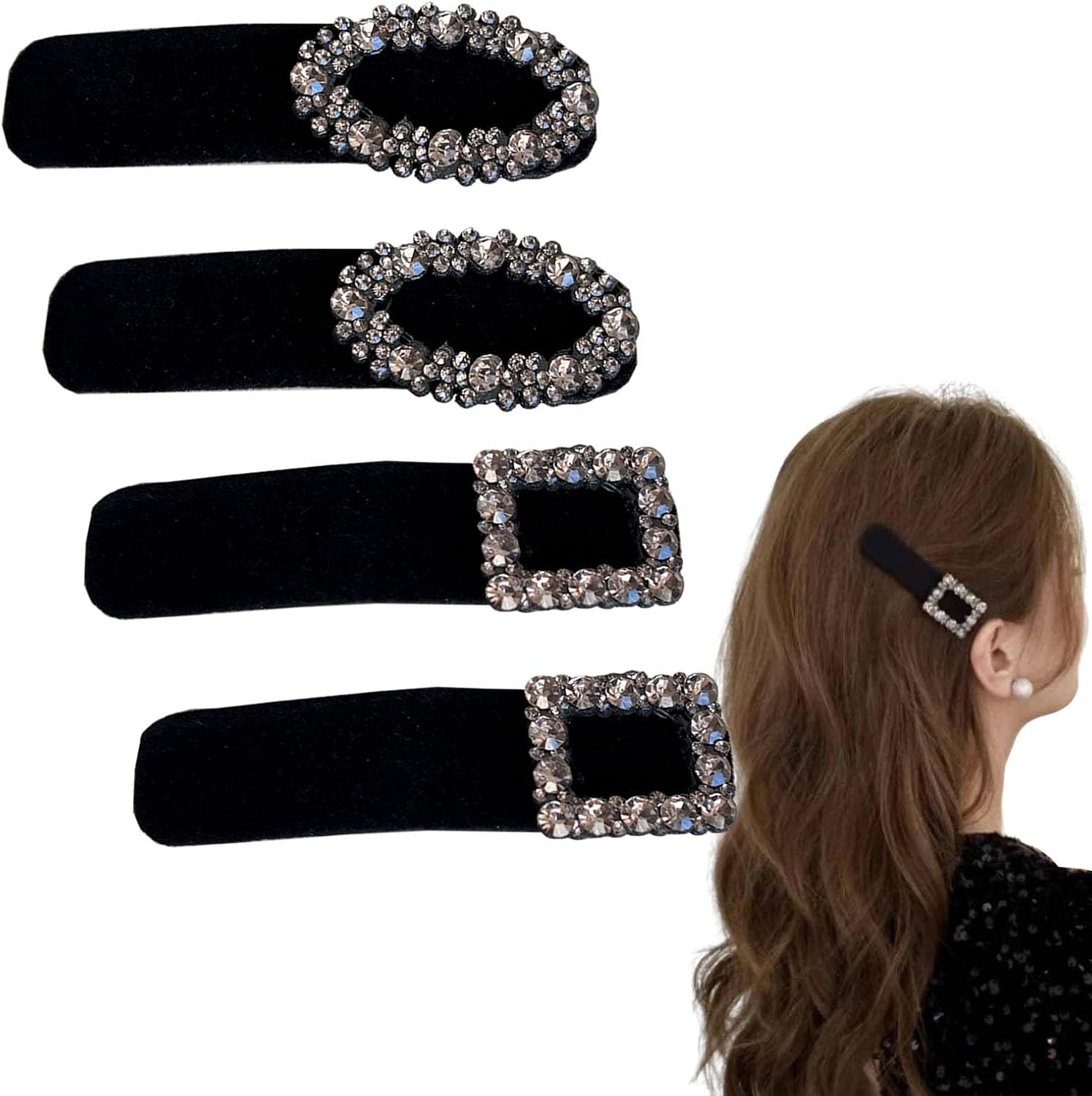 Amazon | shefun ヘアピン 前髪 おしゃれ 黒 パッチンピン 4個セット 跡がつかない 前髪クリップ 可愛い 前髪ピン ヘアクリップ 大人 髪飾りJP230 | shefun ...