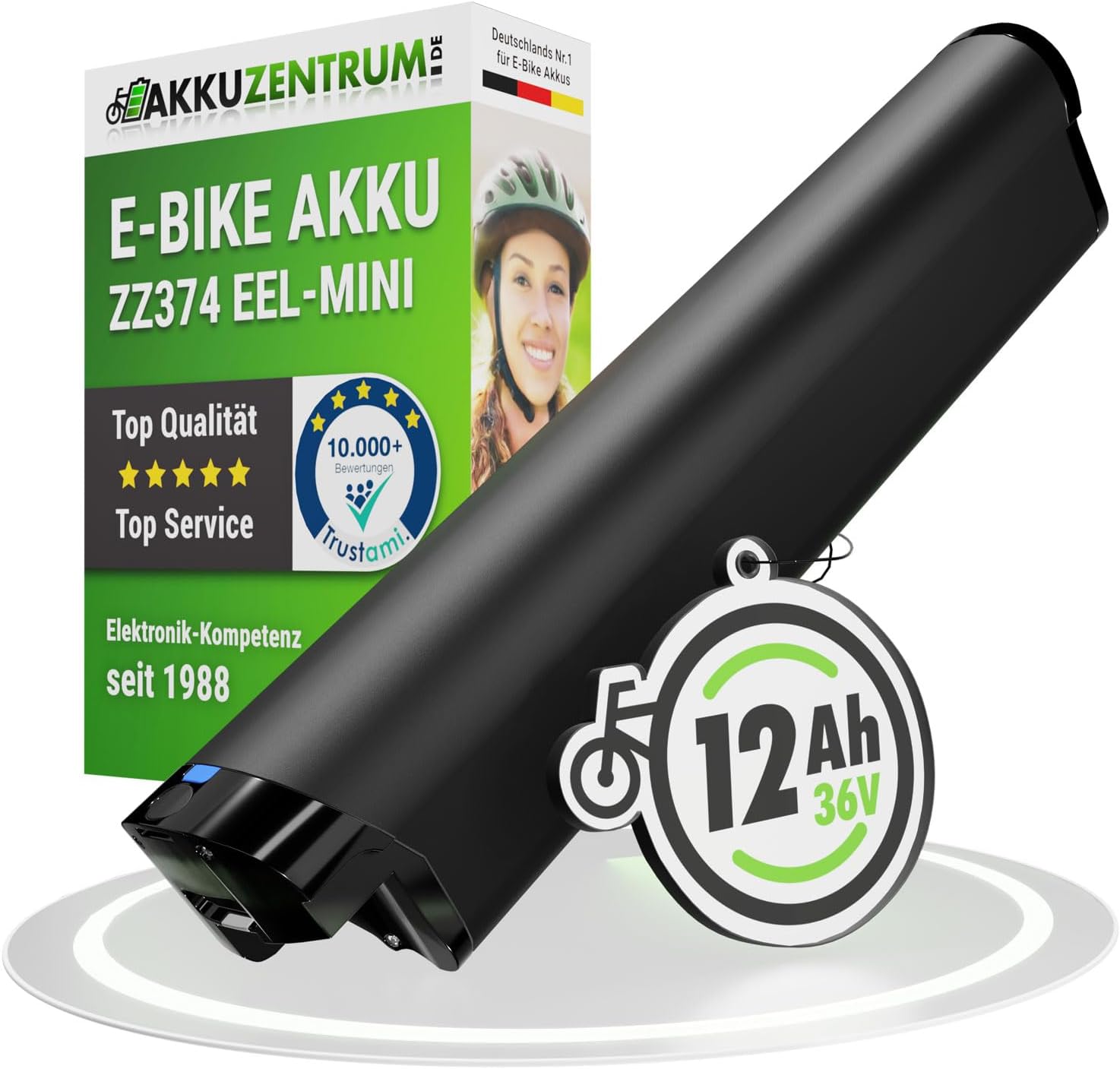 Maratron Semi-Intube E-Bike Akku ZZ374-36V 11,6Ah - für Telefunken Aufsteiger, Zündapp Z810 ...