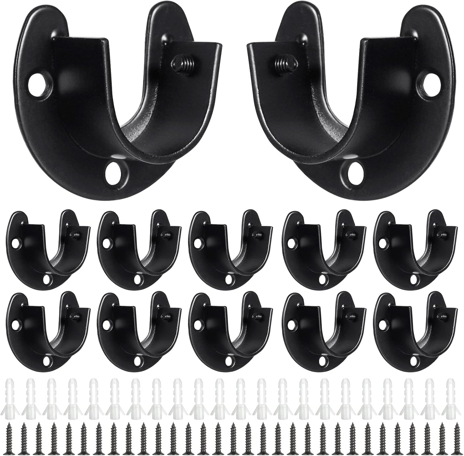 Amazon.com: JMIATRY 12 PCS Closet Rod Brackets 1 Inch Closet Pole ...