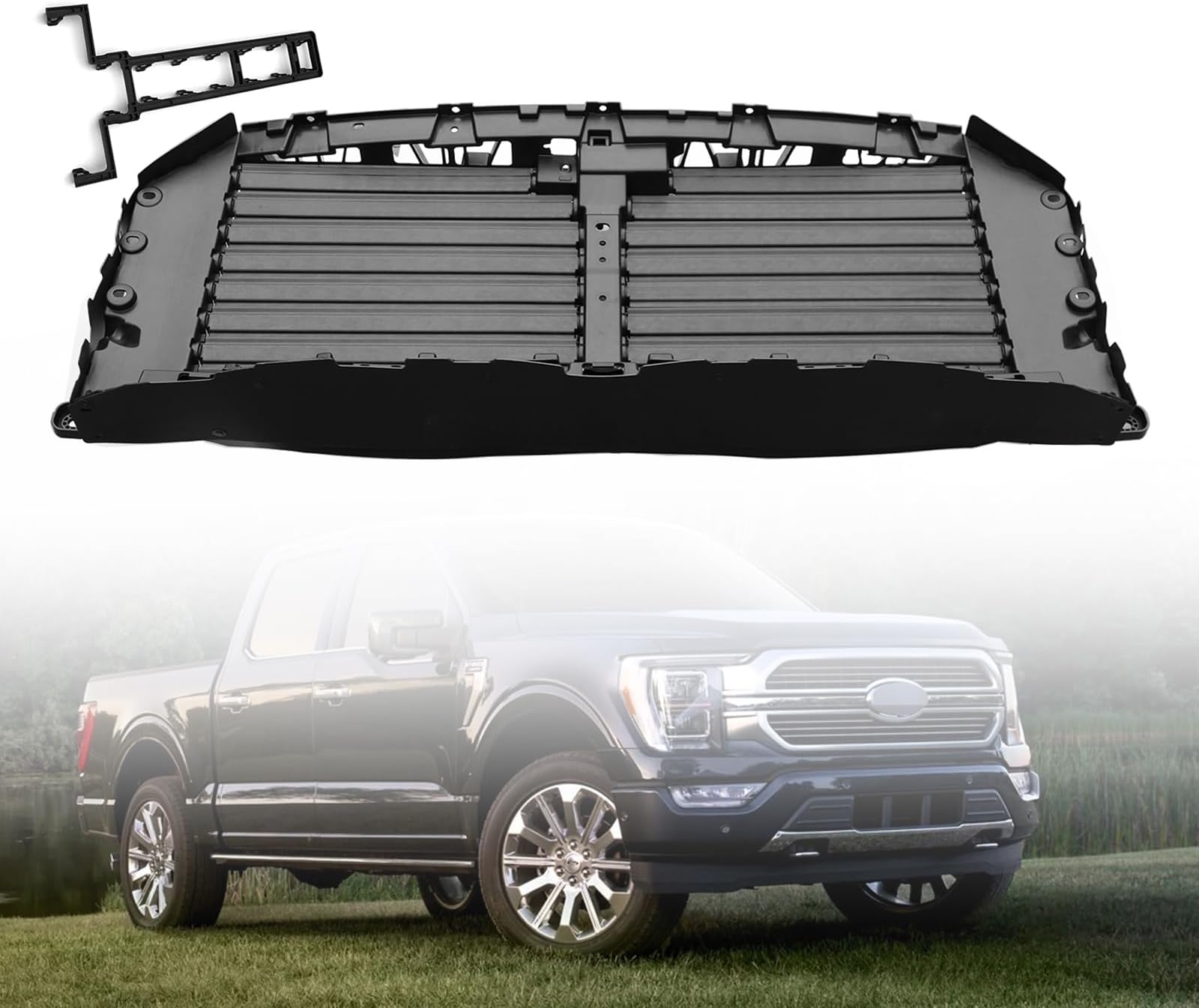 Amazon.com: YHB Front Upper Radiator Grille Air Shutter Assembly w/o ...