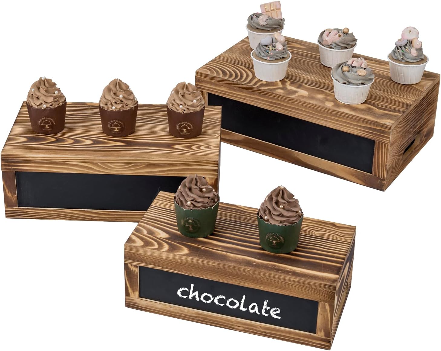 Amazon.com: MyGift Rustic Storage Bins, Burnt Wood Nesting Rectangular ...