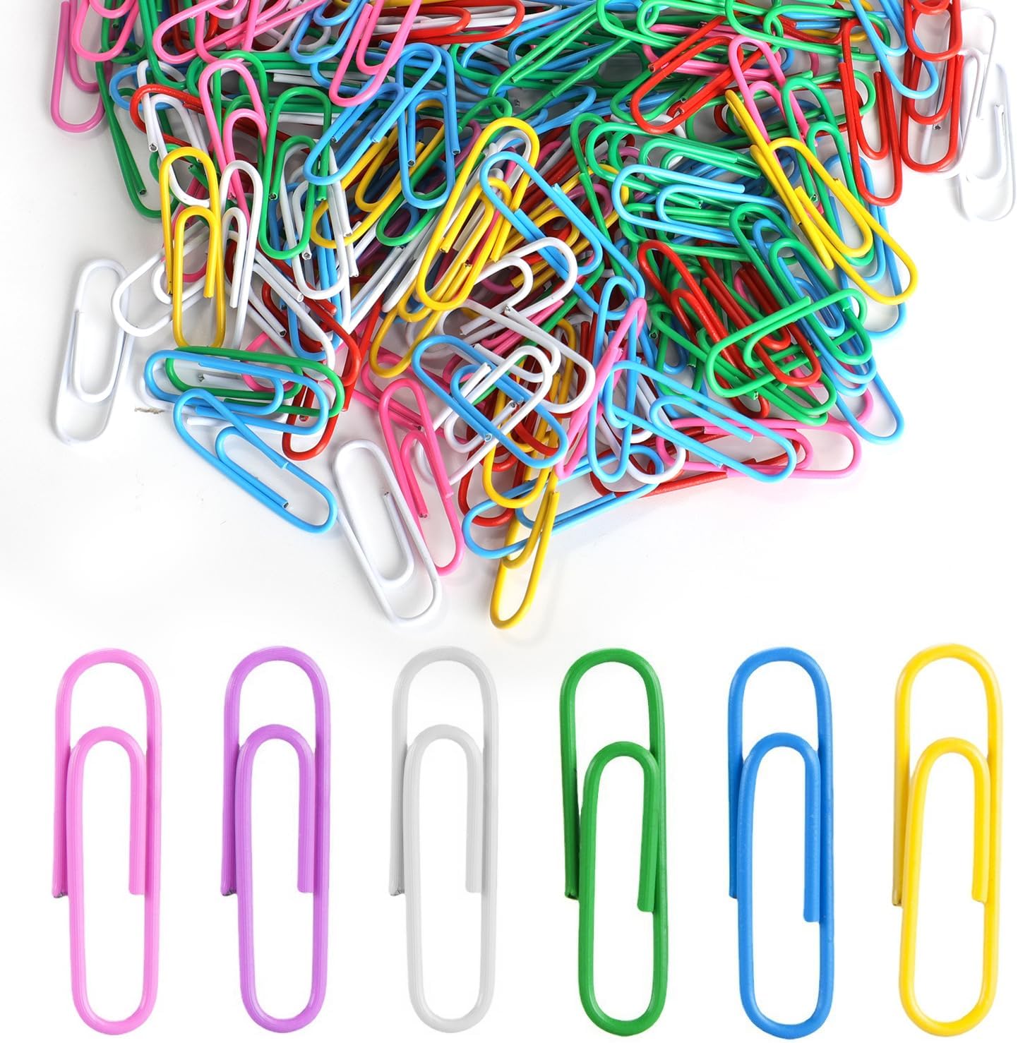Amazon.com : 200PCS Colored Paper Clips, 1.1 inch Medium Assorted ...